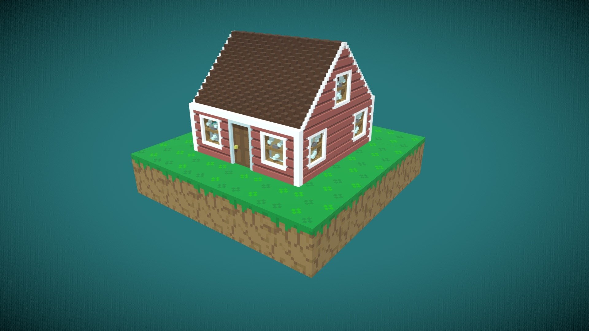Small Red House | Makerville - 3D model by Mottzy [06c39ca] - Sketchfab