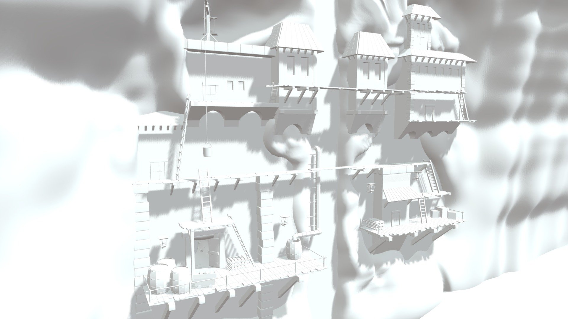 Cliff Village - Download Free 3D model by nico_hartl [06c440f] - Sketchfab