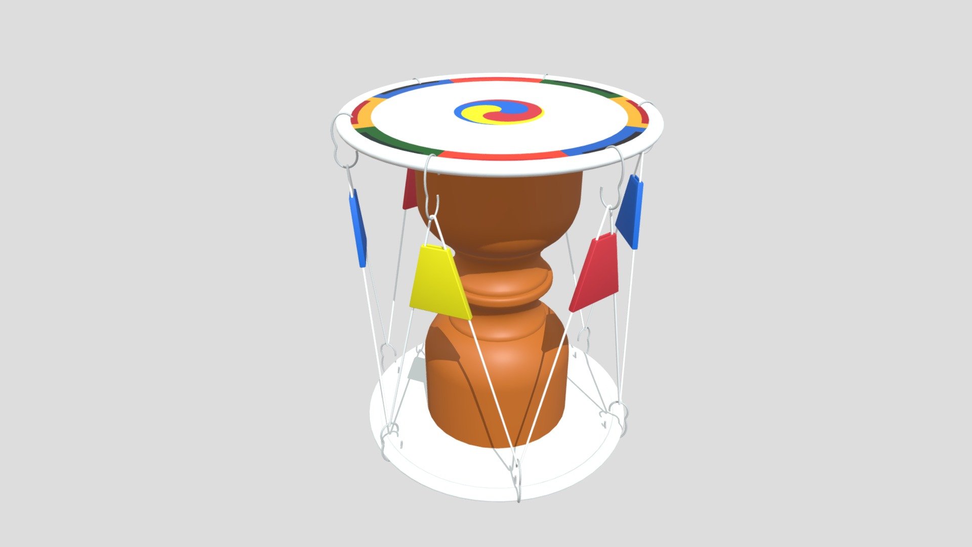 Korean Traditional Drum Buk Janggu - Buy Royalty Free 3D model by ...