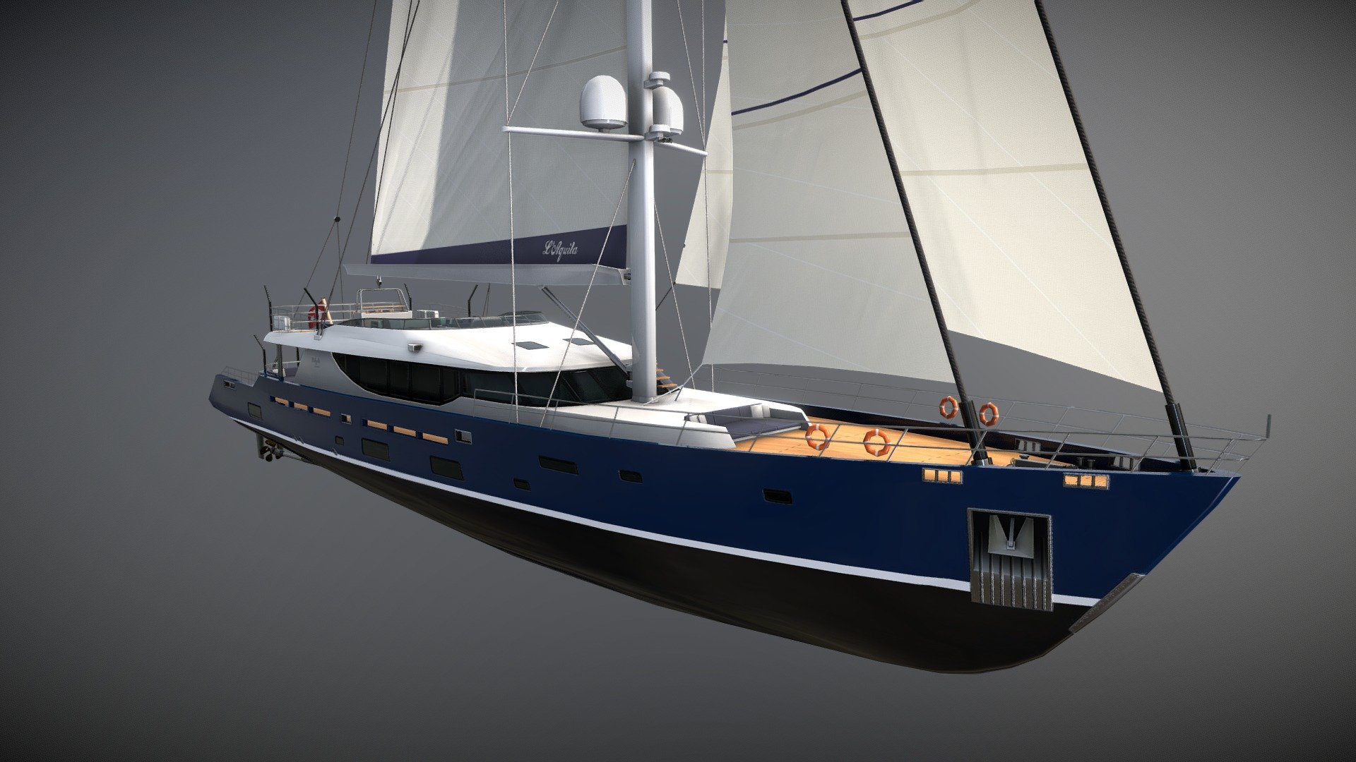 Sailing Yacht L'Aquila - 3D model by Sander Winkeler (@aerialmace ...