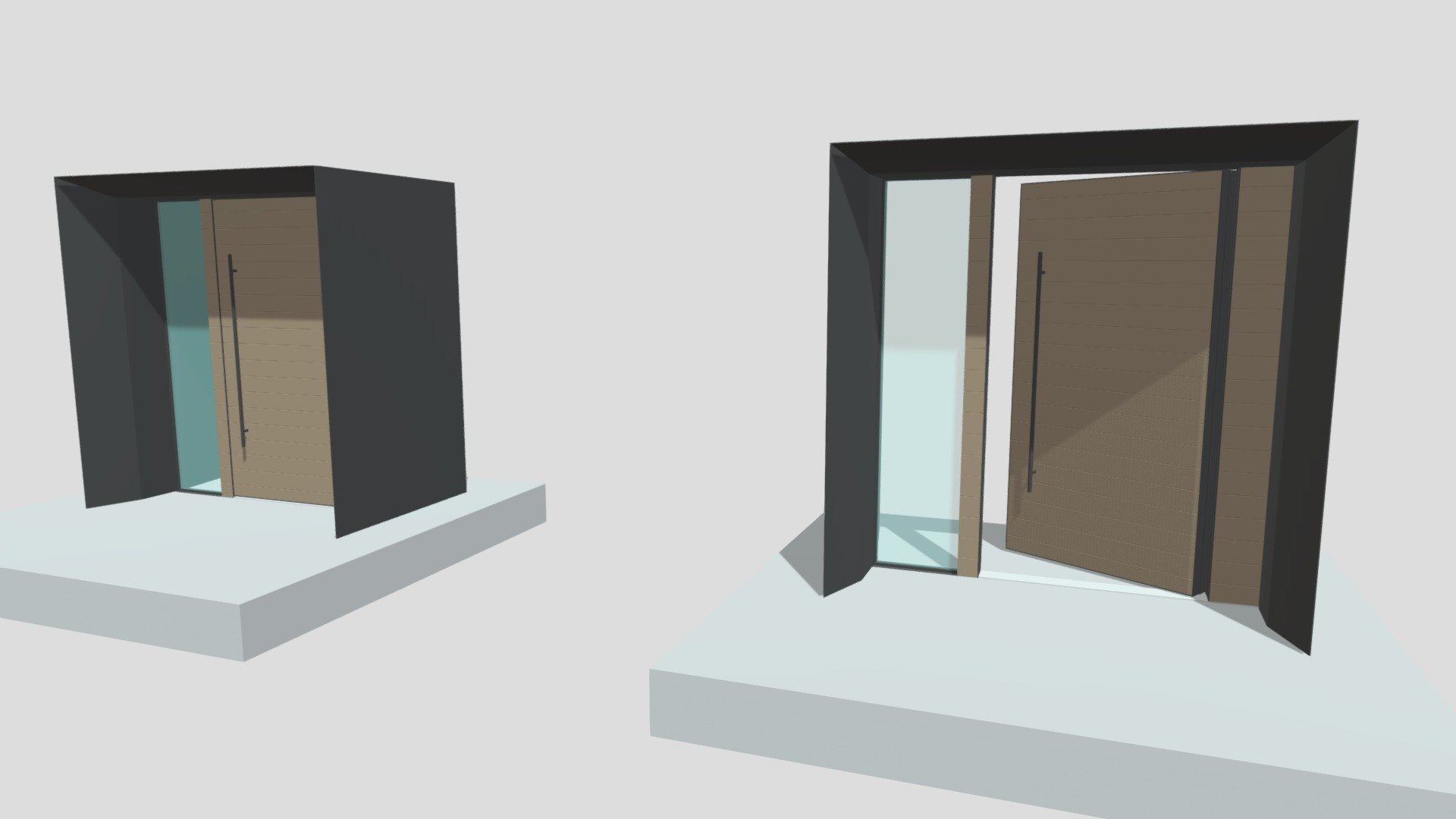 Entry Steel Portal And Hinged Door Option 2 CK23 - Download Free 3D ...