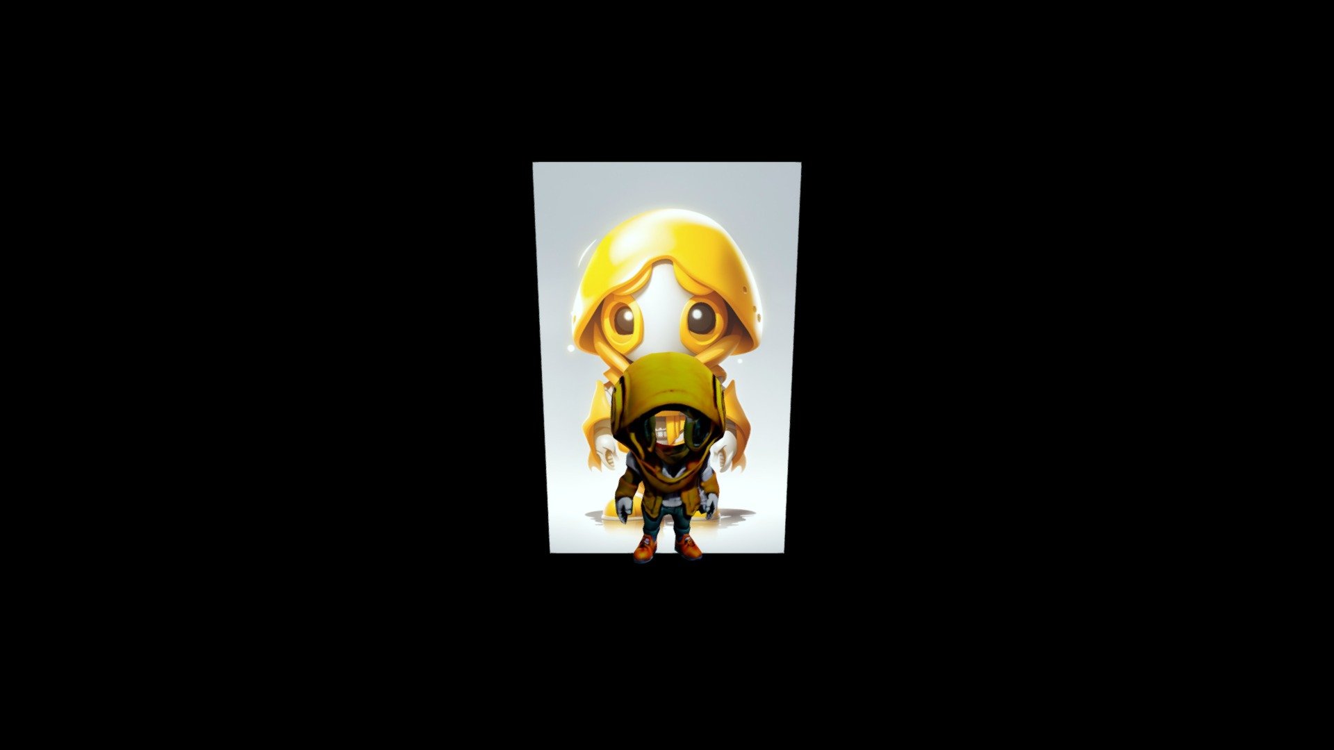 a cartoon character wearing a yellow hood This p - Download Free 3D ...