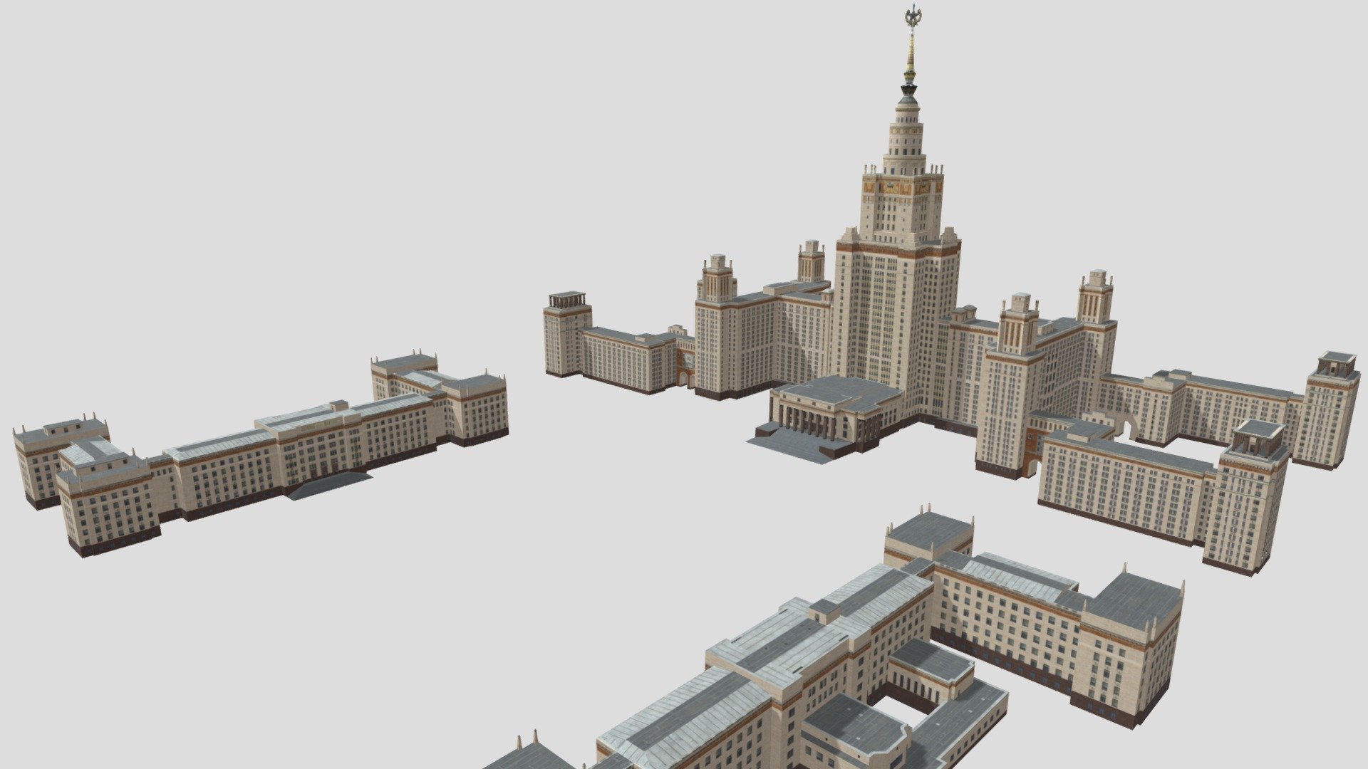 Moscow State University (lite) campus buildings - Download Free 3D ...