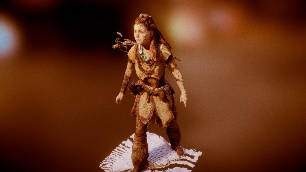 Voxelised Aloy. Horizon Zero Dawn. - 3D model by Kamal Amine ...