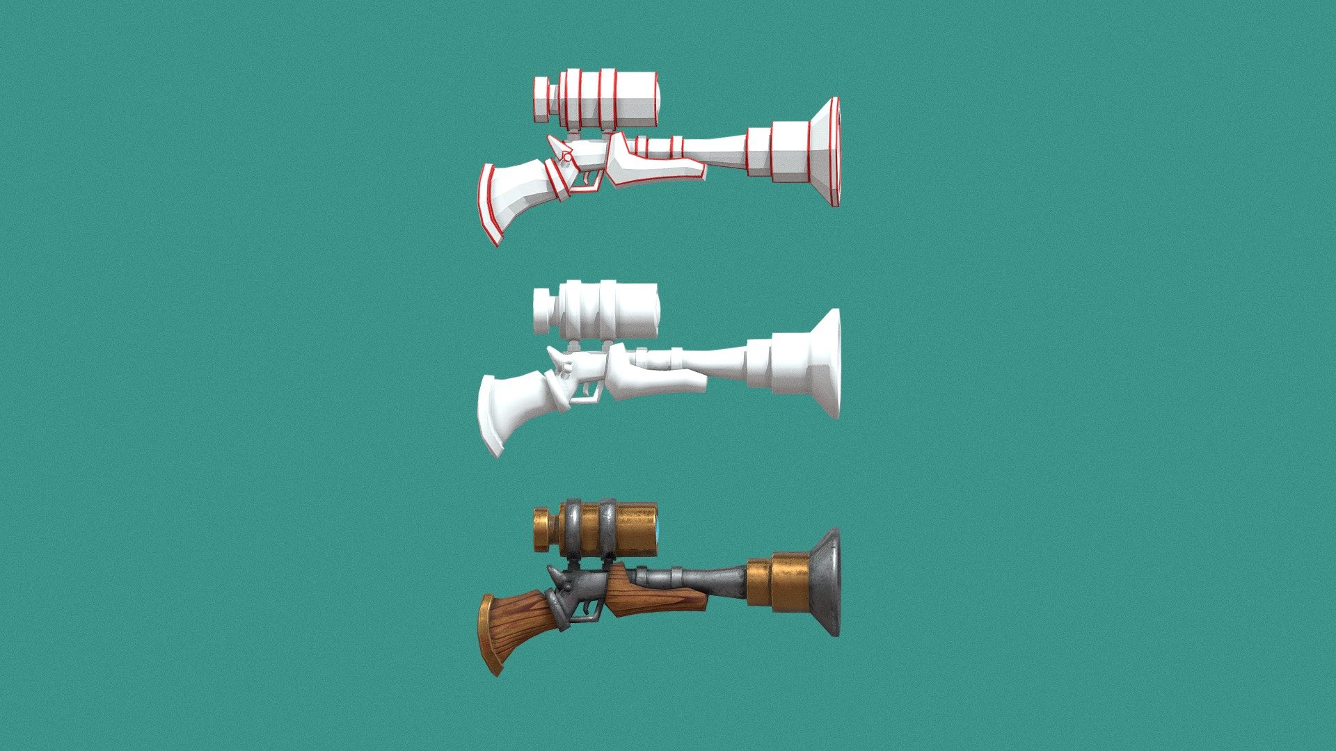 Gun SKETCHFAB - 3D model by linh0315 [06dab04] - Sketchfab