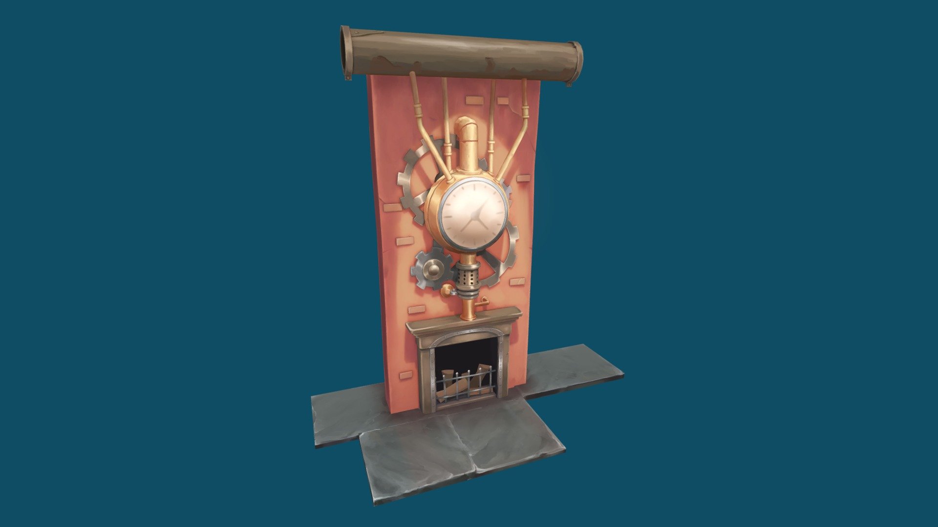 Steampunk Fireplace - 3D model by chernyi.r [06ed0a6] - Sketchfab