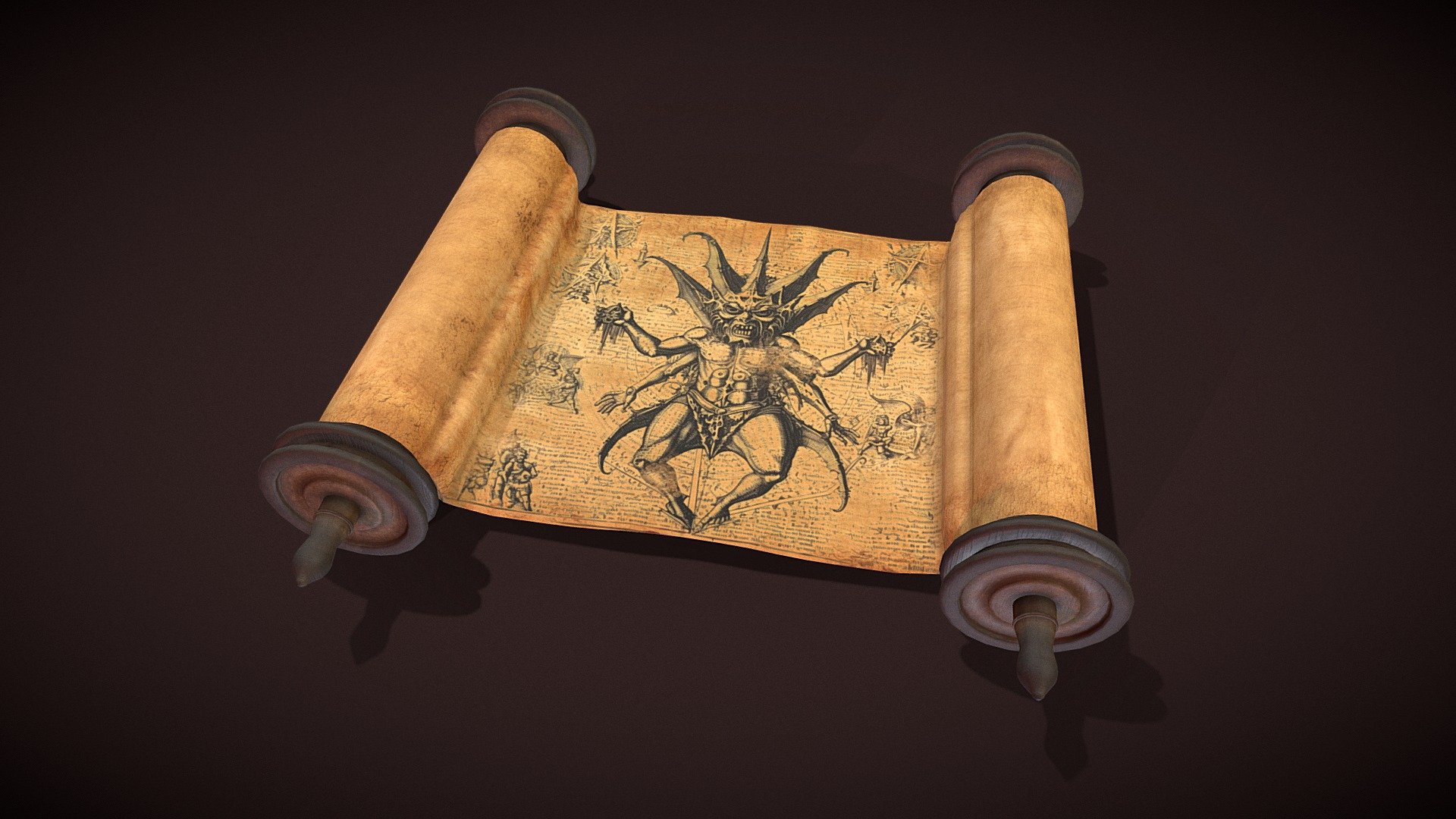 Demon scroll - Download Free 3D model by Sousinho [06efd39] - Sketchfab