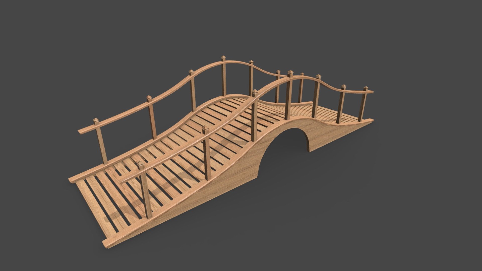 Wooden bridge - 3D model by rexistock [06f9de6] - Sketchfab
