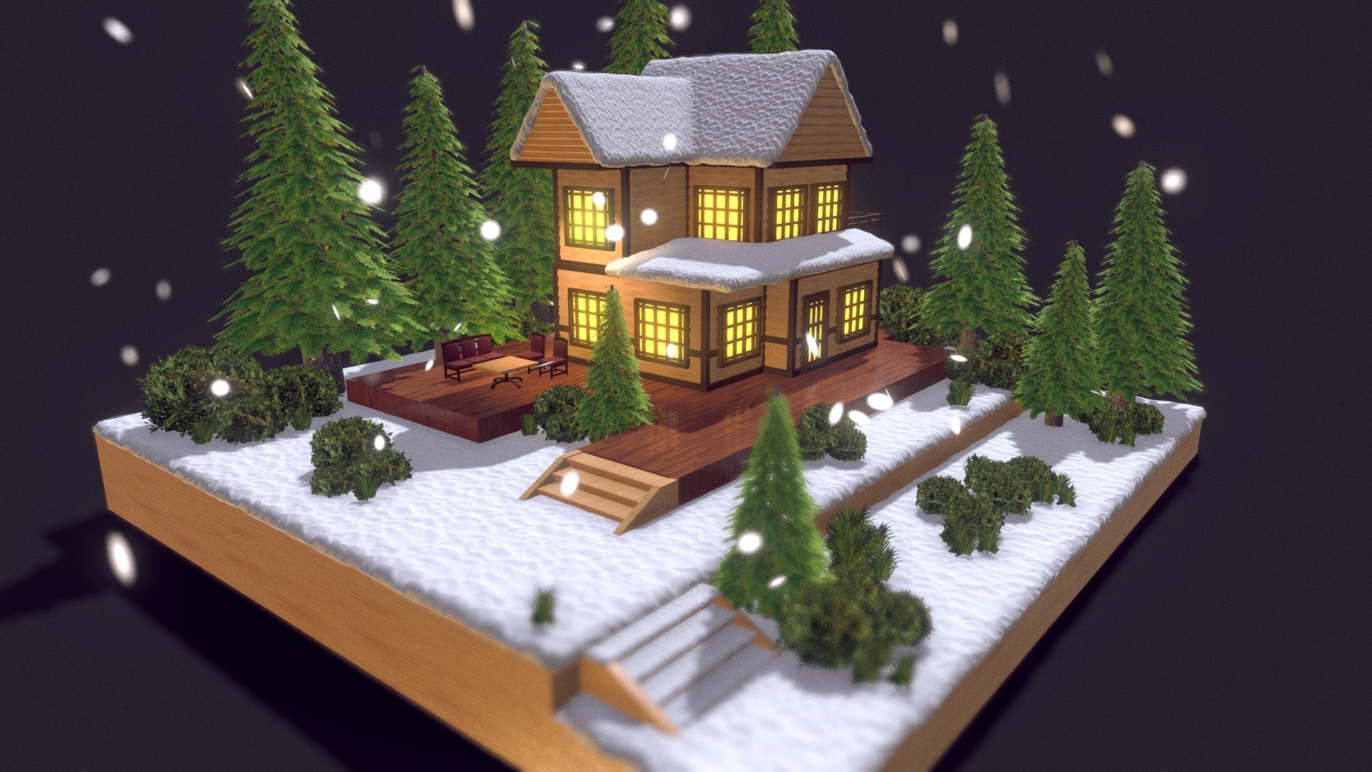 Wood Cabin - Download Free 3D model by LowPolyBoy [06fed68] - Sketchfab