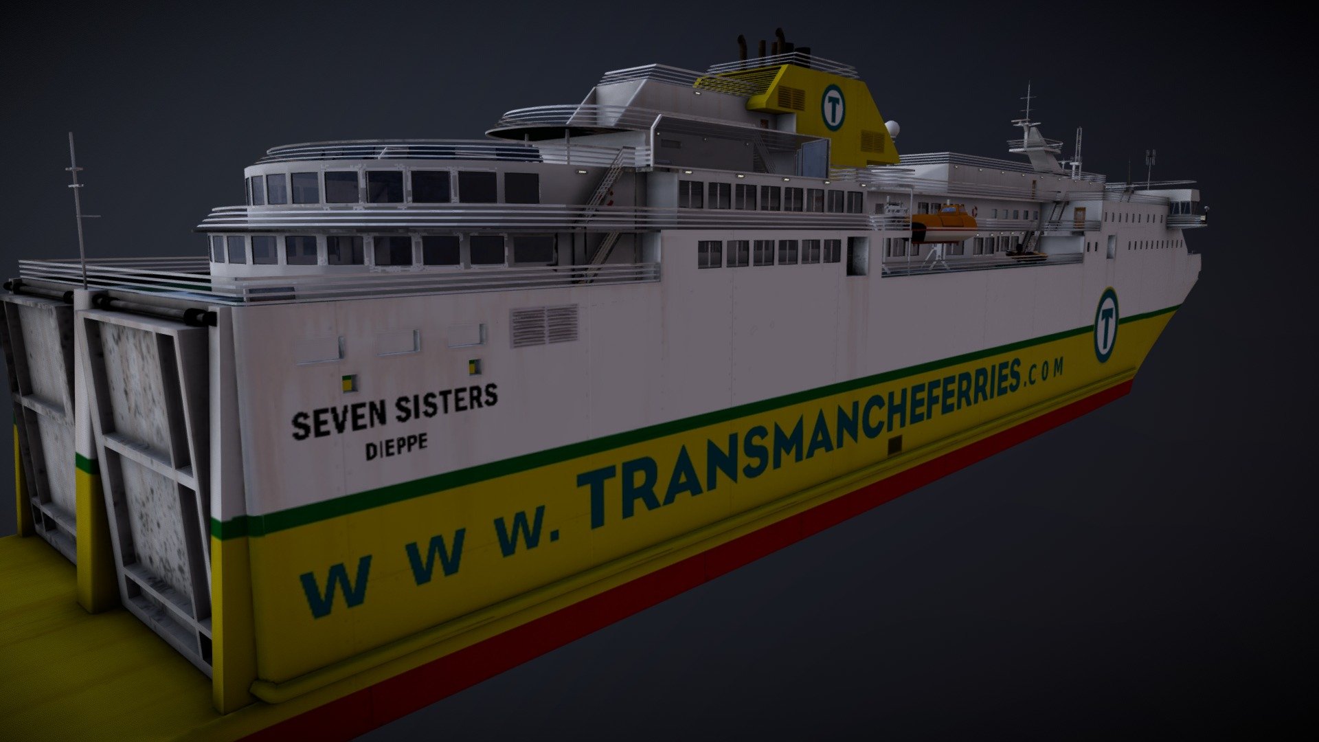 Modern fast RORO FERRY BOAT - 3D model by #digitalartworm ...