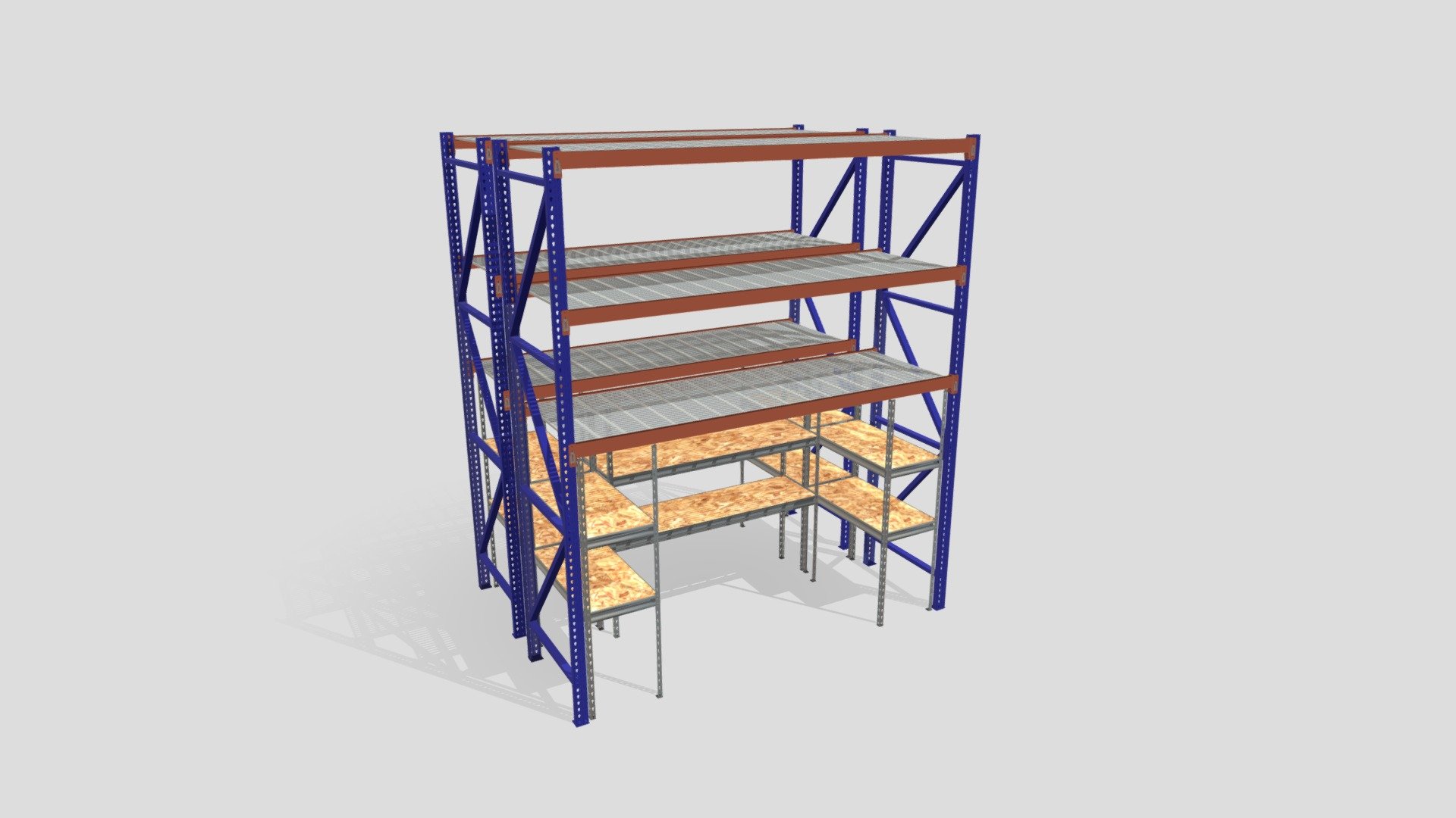 Pallet Rack and Rivet Shelving - 3D model by warehouserack.com [0706cfc ...