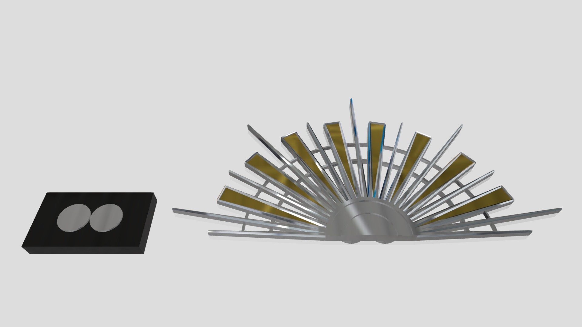 Silver/Gold Fan Pin - 3D model by Discontent3D (@benrothstudio ...