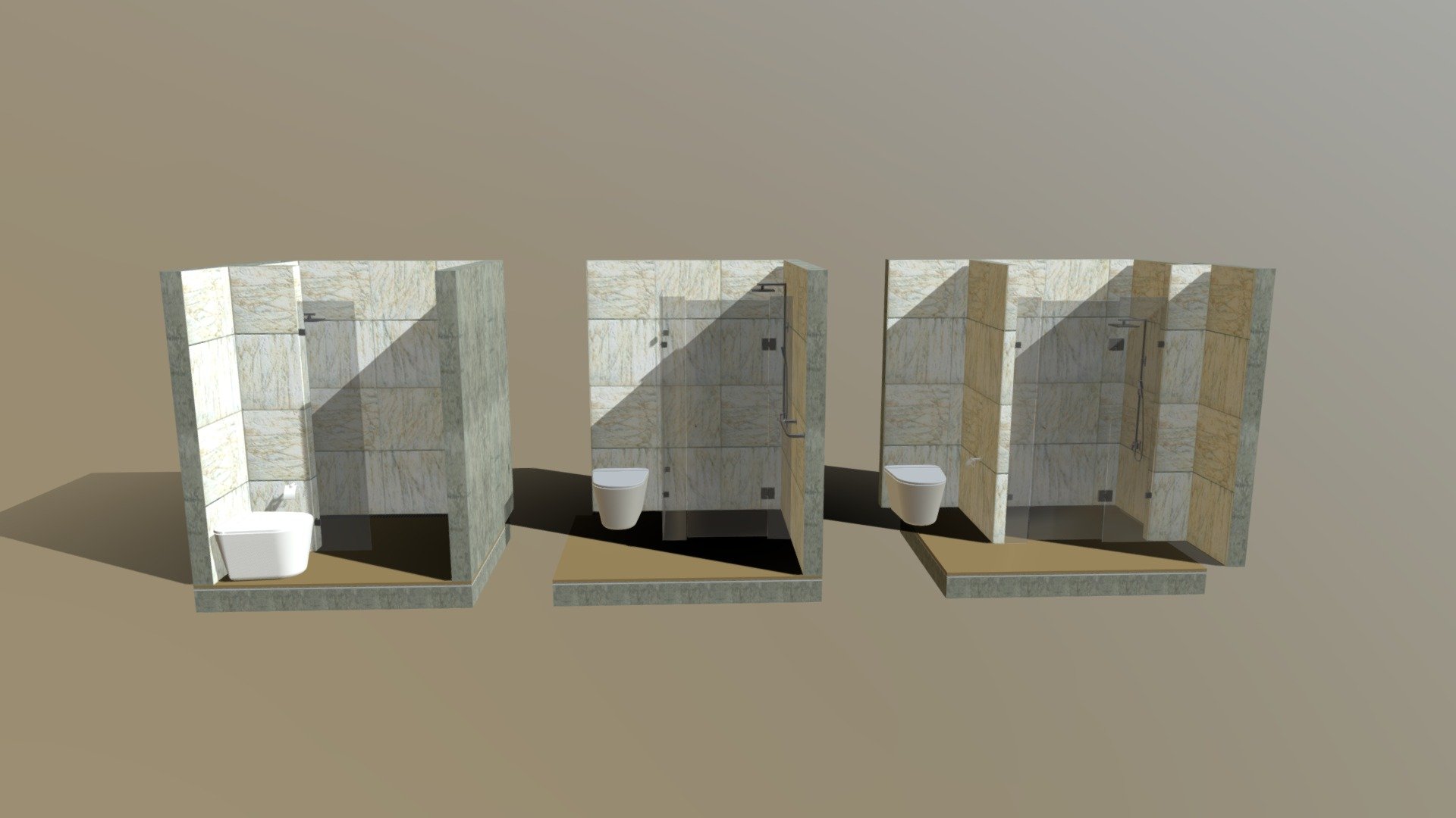 Built Wearne Shower 3 Versions - Download Free 3D model by Darren ...