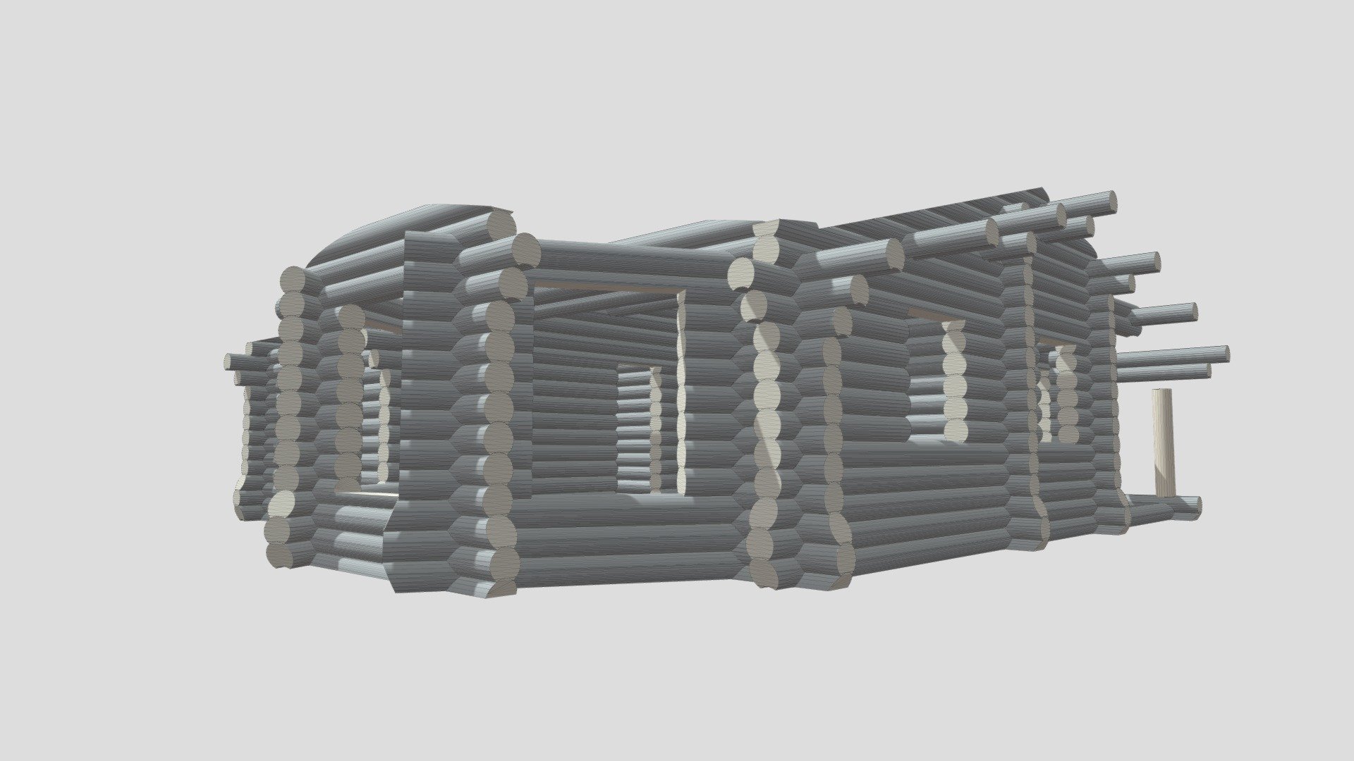 Log home building - 3D model by projectstroy [07195d8] - Sketchfab