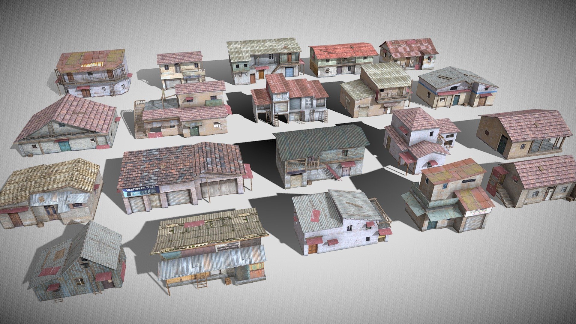 20 Slum Collection Low poly 3D model - Buy Royalty Free 3D model by AAK ...