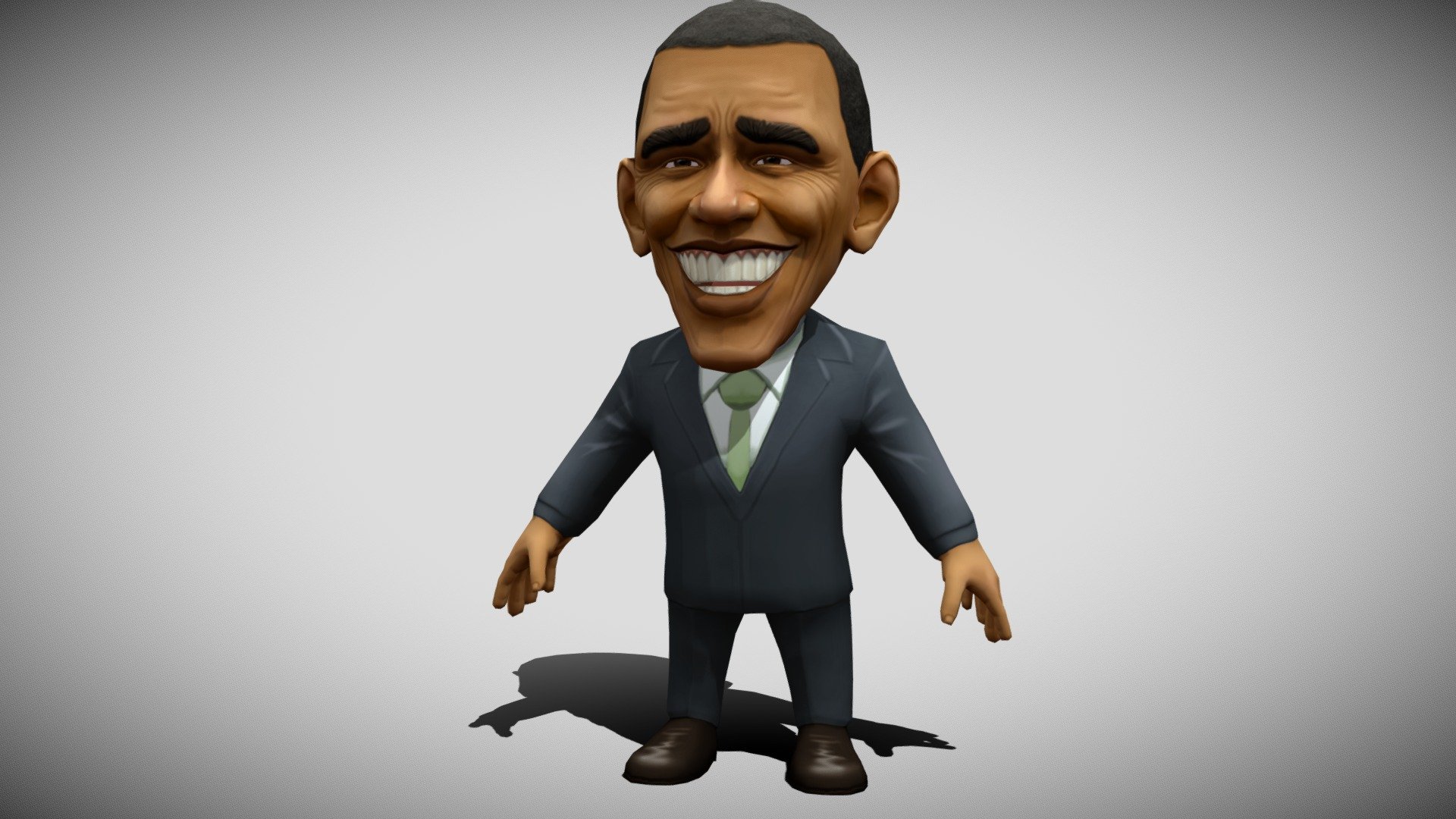 Chibii politicians - Obama - 3D model by 3DRT.com [0727e86] - Sketchfab
