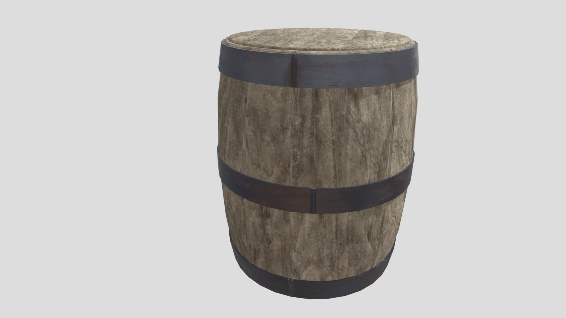 A Barrel with welded rings and detatchable lids - 3D model by ...