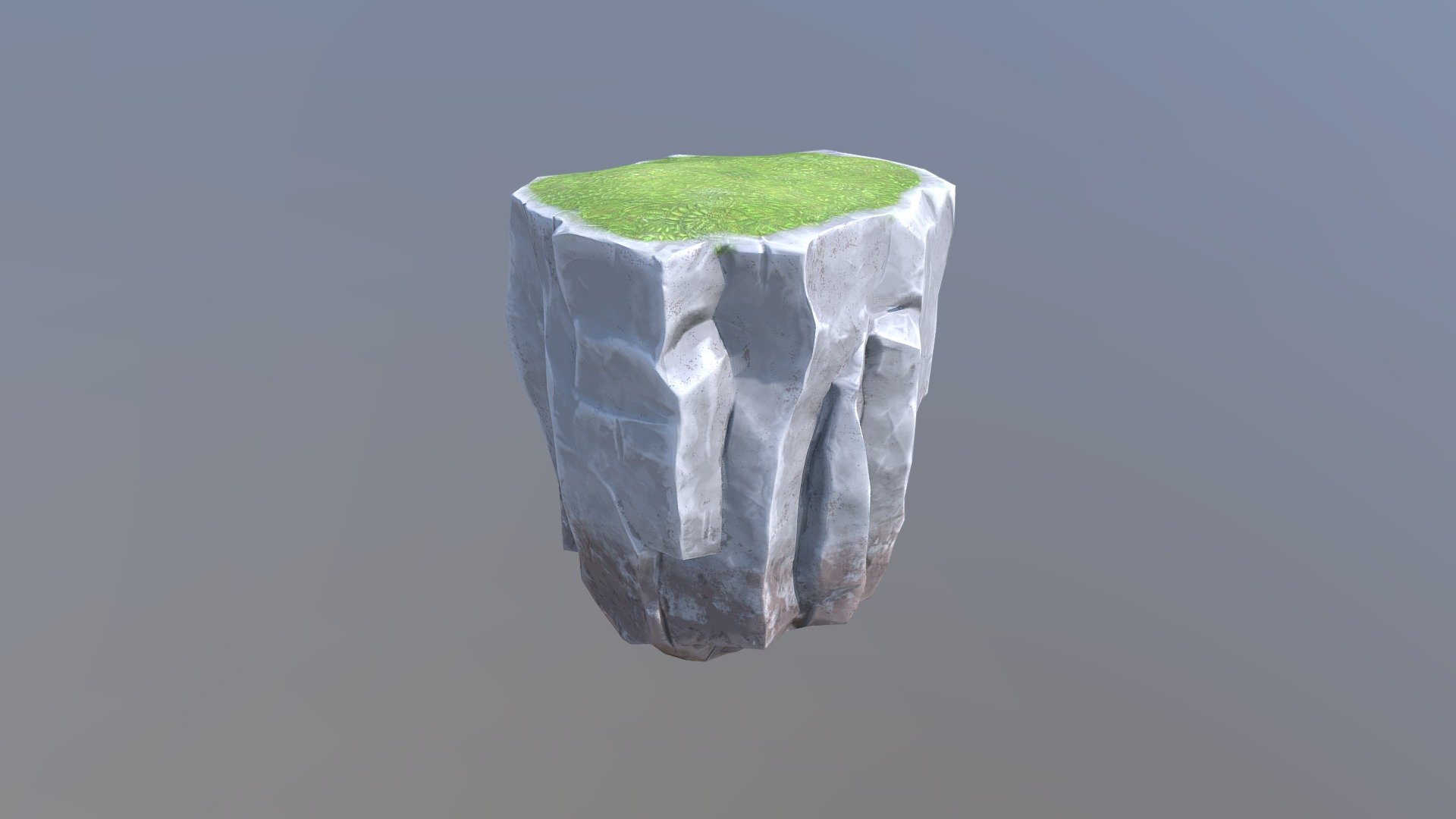 Stylized lowpoly rock with grass 2.5 - 3D model by wulf (@wooooolf ...