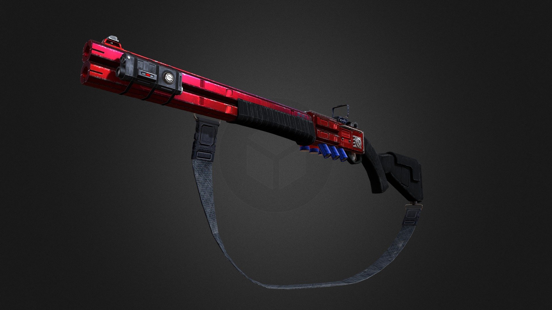 Double Barreled Shotgun Low-poly 3D model - 3D model by AHRS [0731f76 ...
