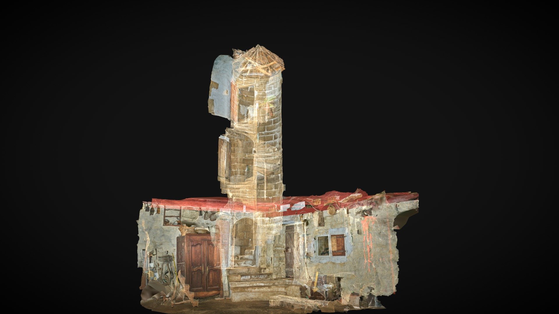 Escalier colimaçon du manoir de Minguionnet - 3D model by amcgi ...