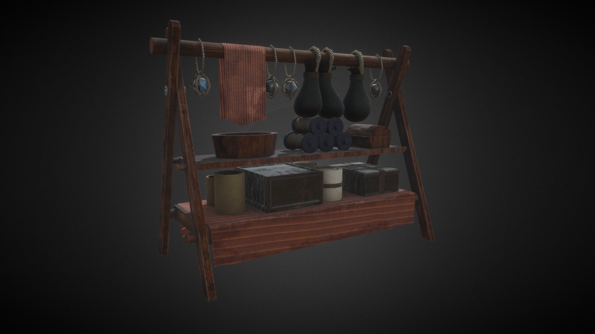 Medieval Prop Shelves Market - Buy Royalty Free 3D model by nongnong96 ...
