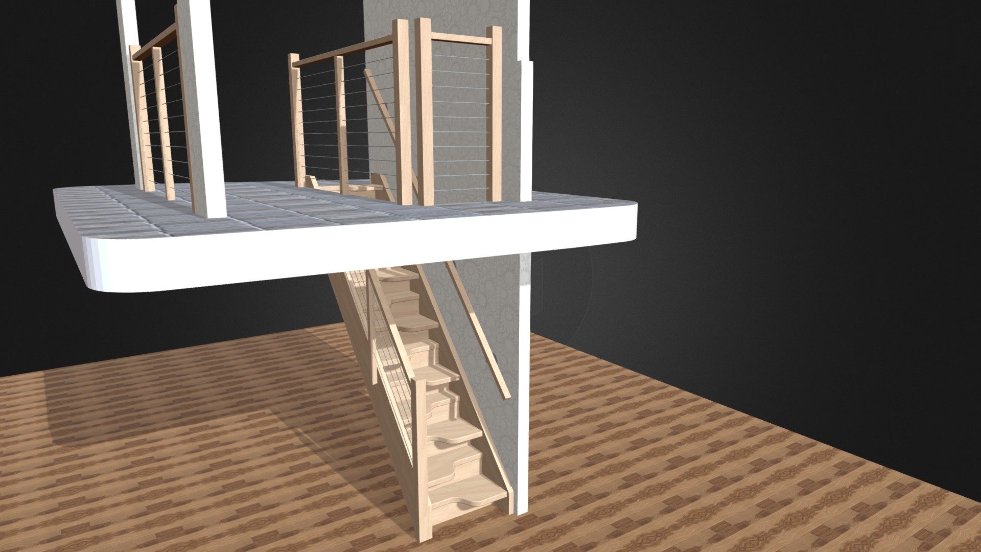 Chavez alternating stair-revised - 3D model by TopTreadStairways ...