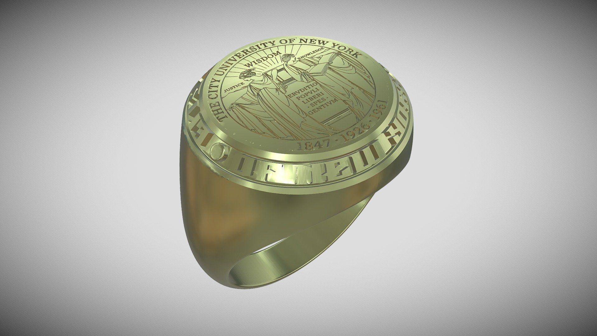 New York University Ring - Buy Royalty Free 3D model by KDesigns ...