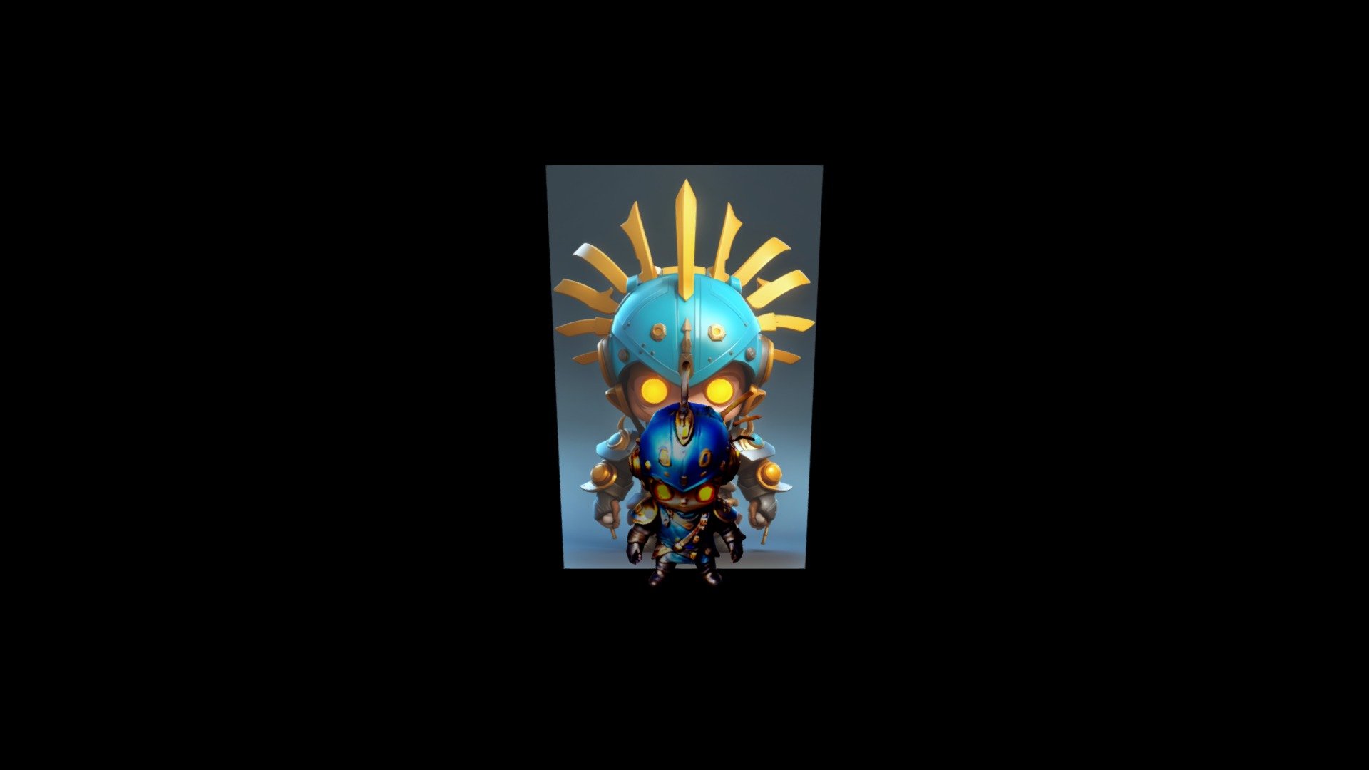 Blue and Gold Knight with Yellow Eyes A small - Download Free 3D model ...
