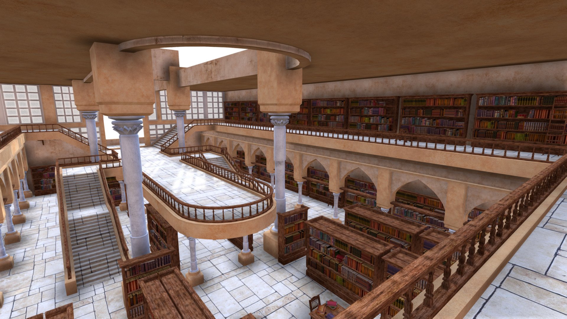 Ancient Desert Library - Buy Royalty Free 3D model by omarme37 [074b536 ...