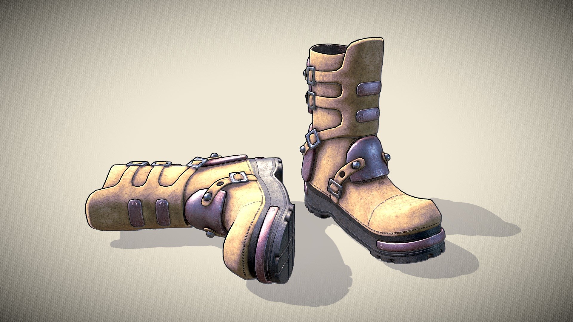 Metal Leather Boots - Buy Royalty Free 3D model by Ed (@Ed3D.Blend ...
