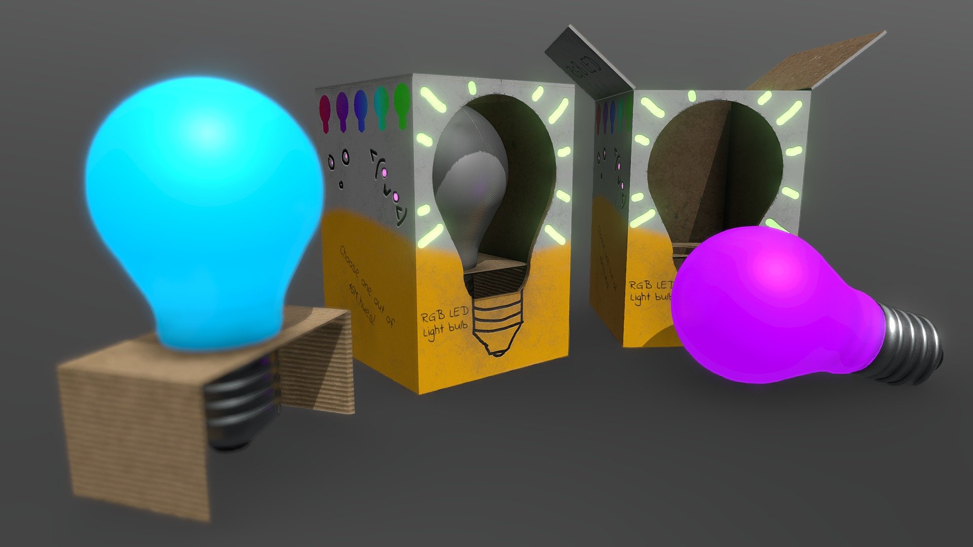 Lightbulb box - a label test - 3D model by Karti [074d473] - Sketchfab