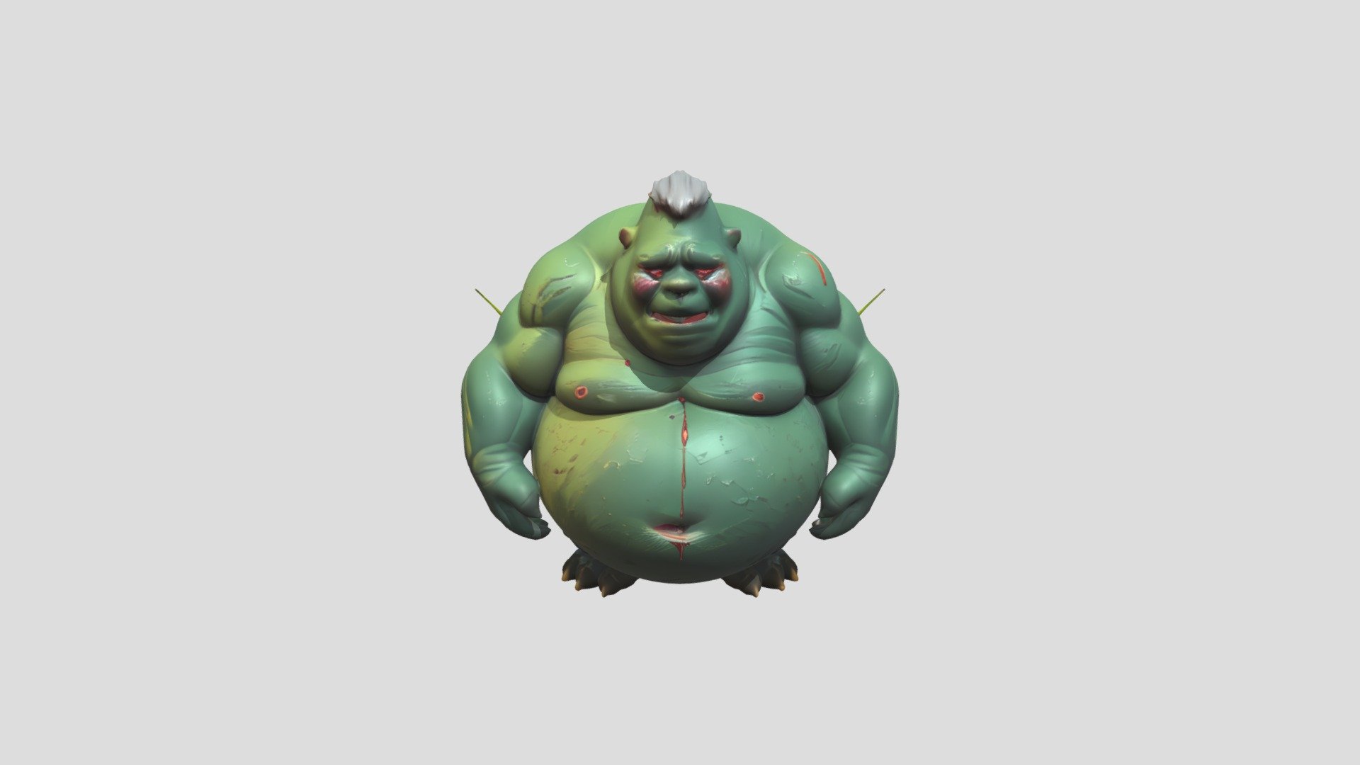 green muscular cartoon character - 3D model by devicharanreddyr ...