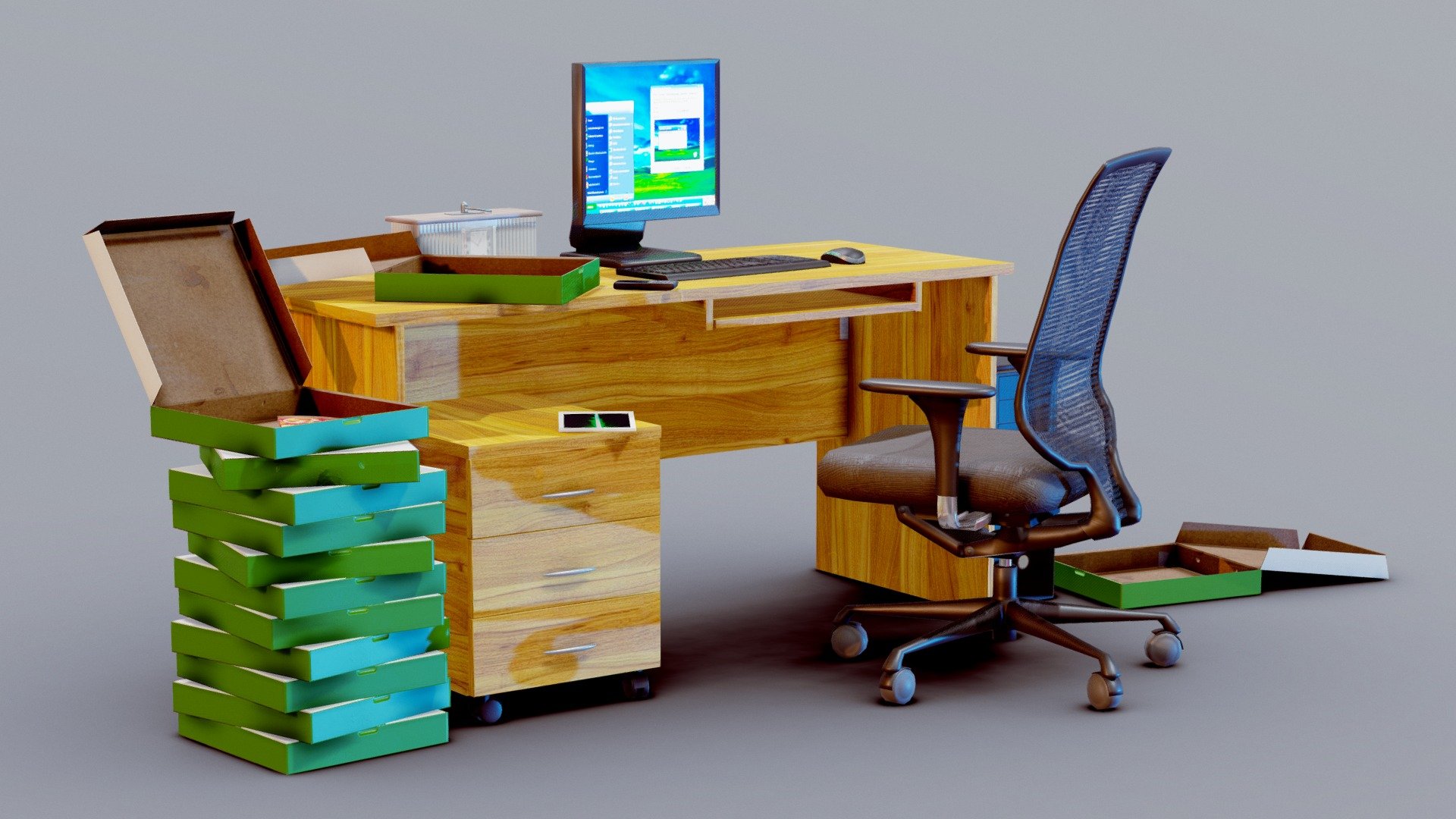 Desk Mess - 3D model by Ren Viro Store (@renviros) [074deab] - Sketchfab