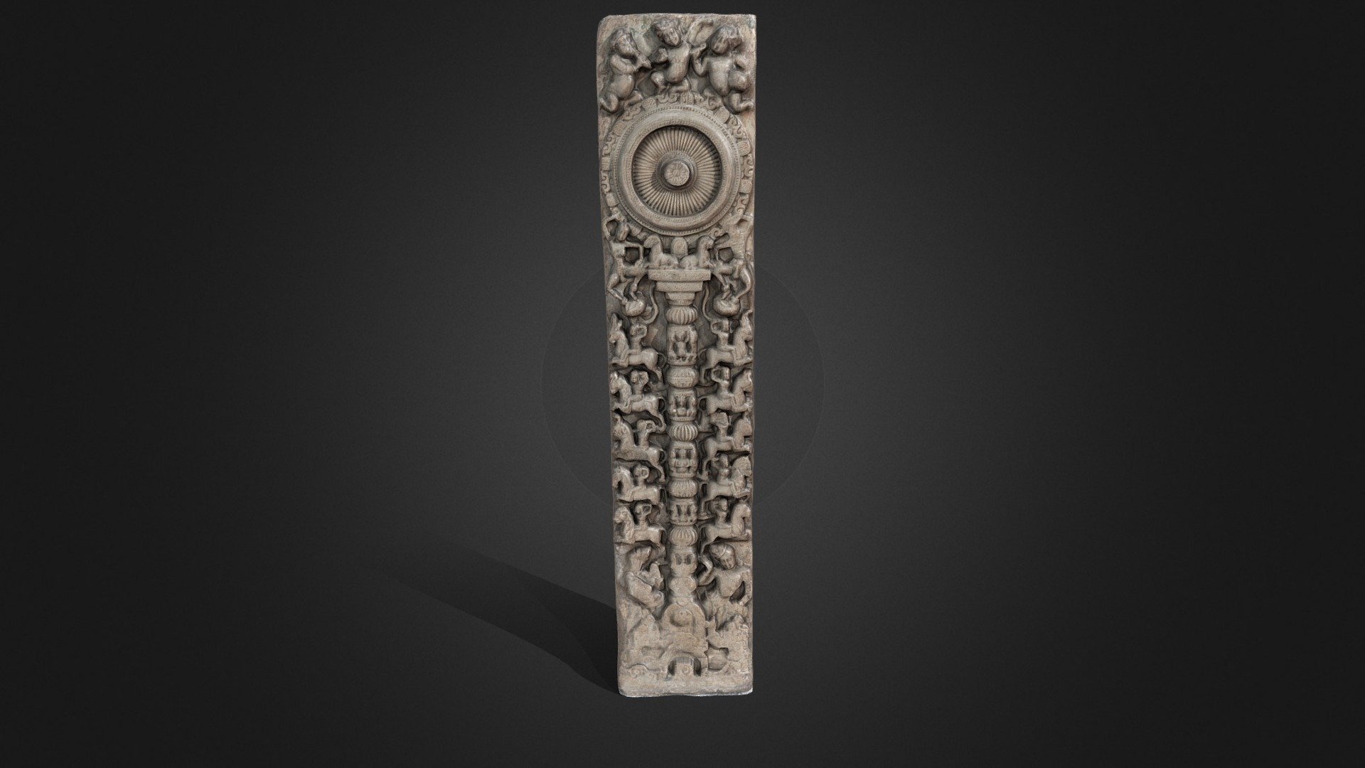 Pilaster showing Chakra - 3D model by VARA Museum (@varamuseum ...