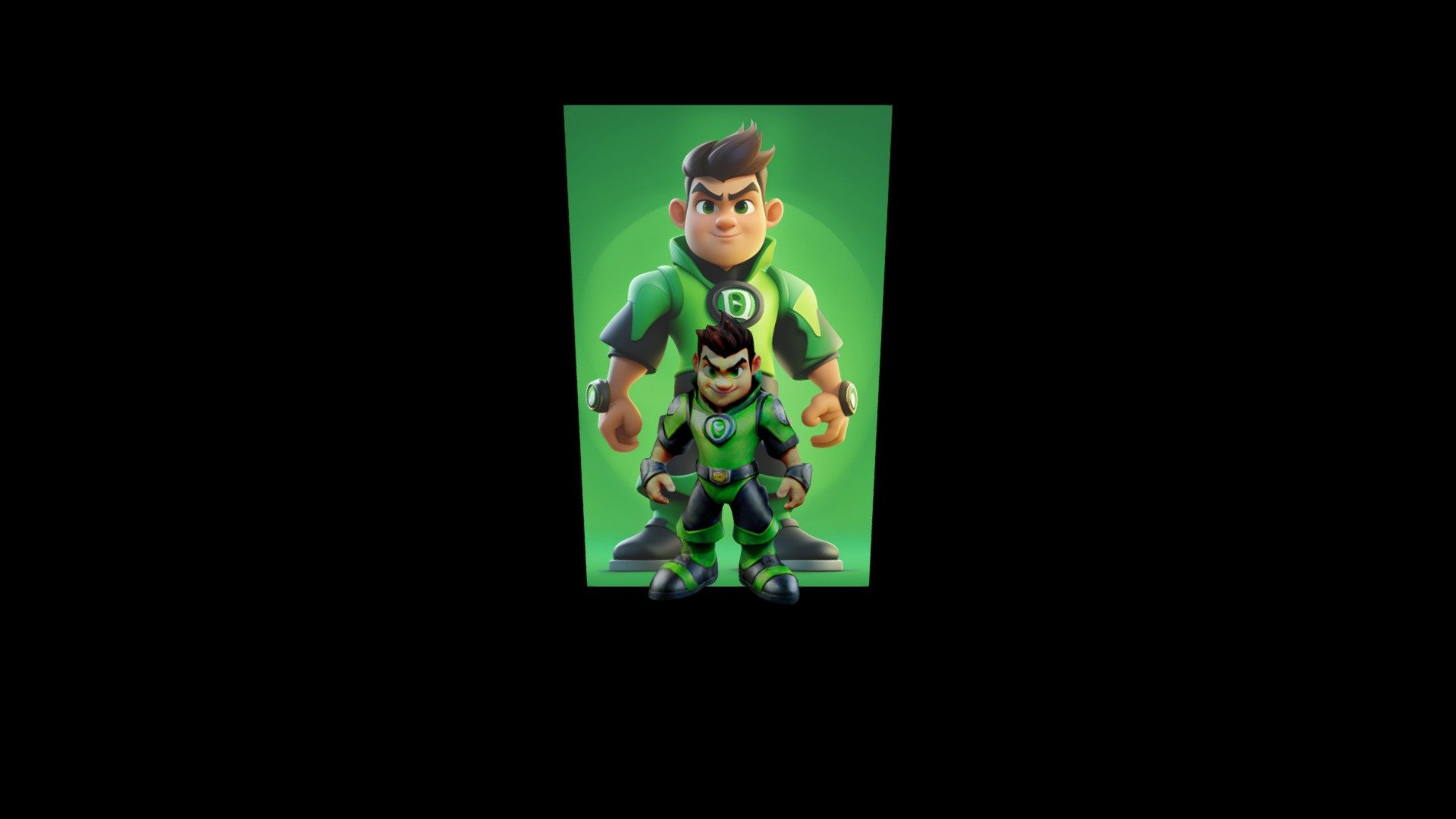 a close up of a cartoon character with a green l - Download Free 3D ...
