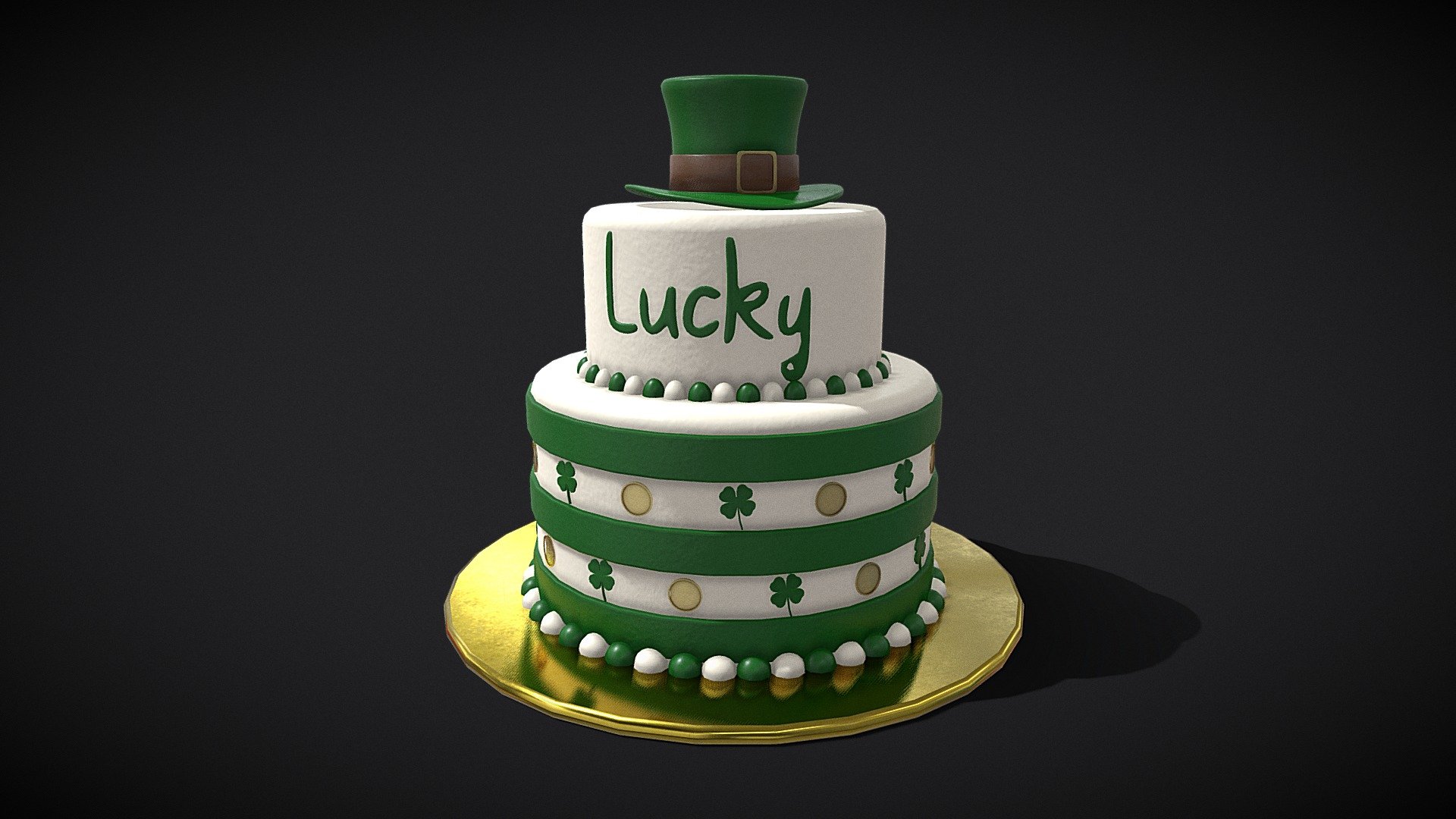 Lucky Tiered Clover Cake - Buy Royalty Free 3D model by ...