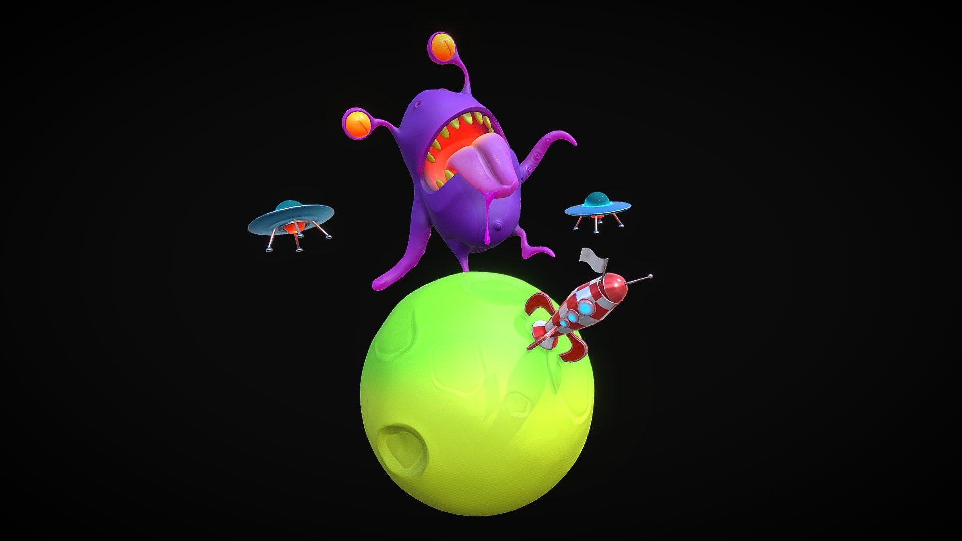 Alien Attack - 3D model by KobusF [075f5a6] - Sketchfab