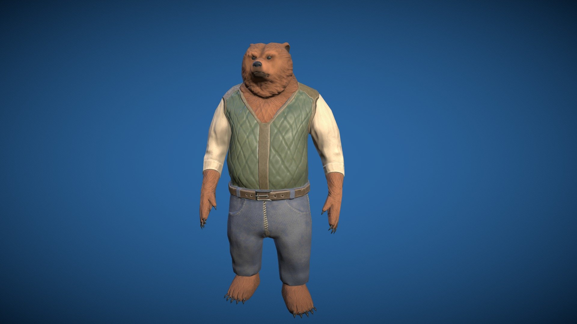 Anthropomorphic Bear - Low Poly - Download Free 3D model by mws3d ...
