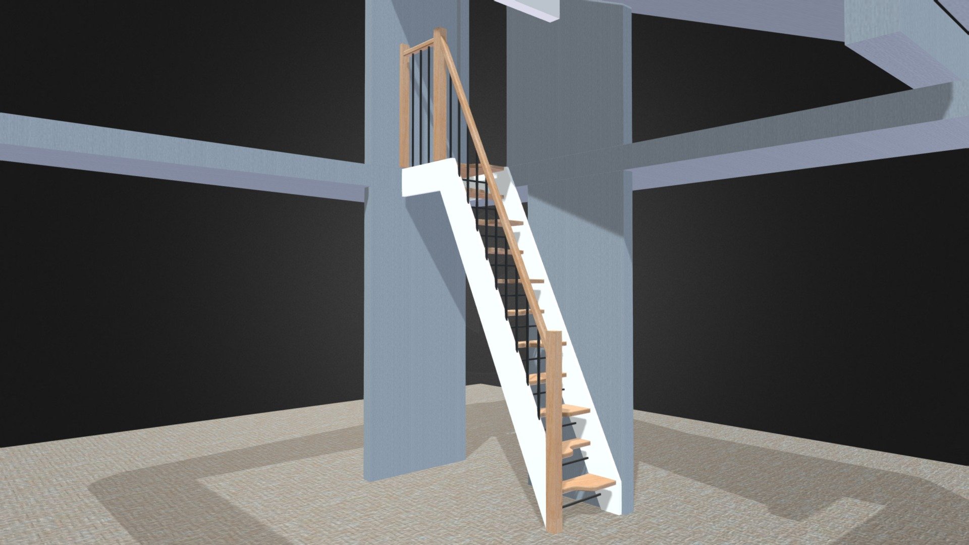 Mercado alternating stair revised - 3D model by TopTreadStairways ...