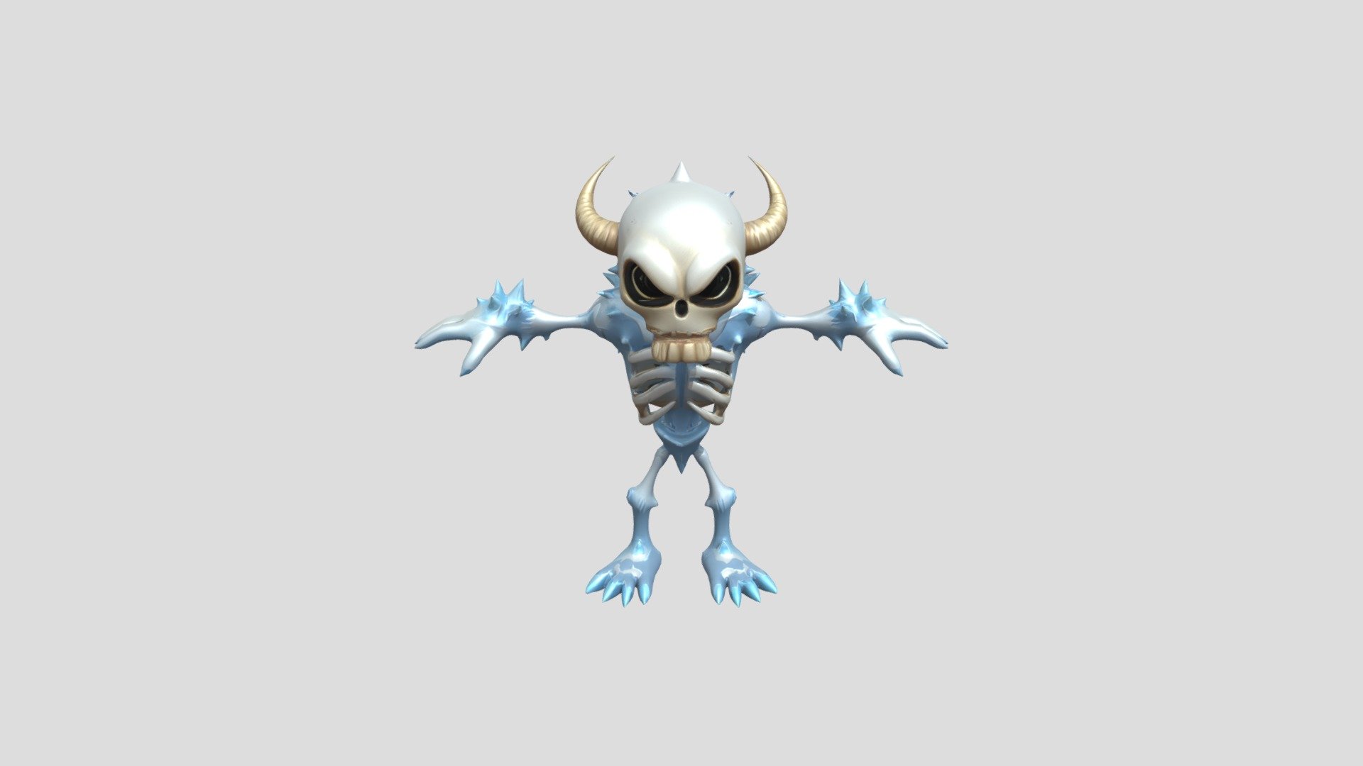 icy horned skeleton monster - 3D model by akbarleee [0777ebe] - Sketchfab