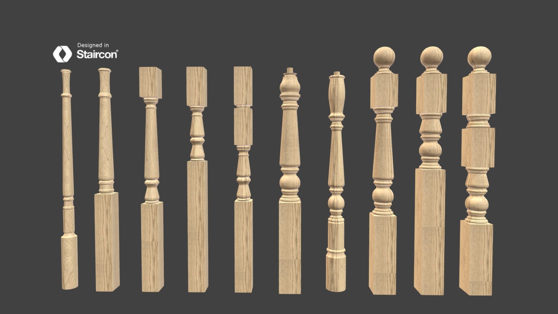 UK_Turned Newel Posts - 3D model by Staircon [077a4be] - Sketchfab