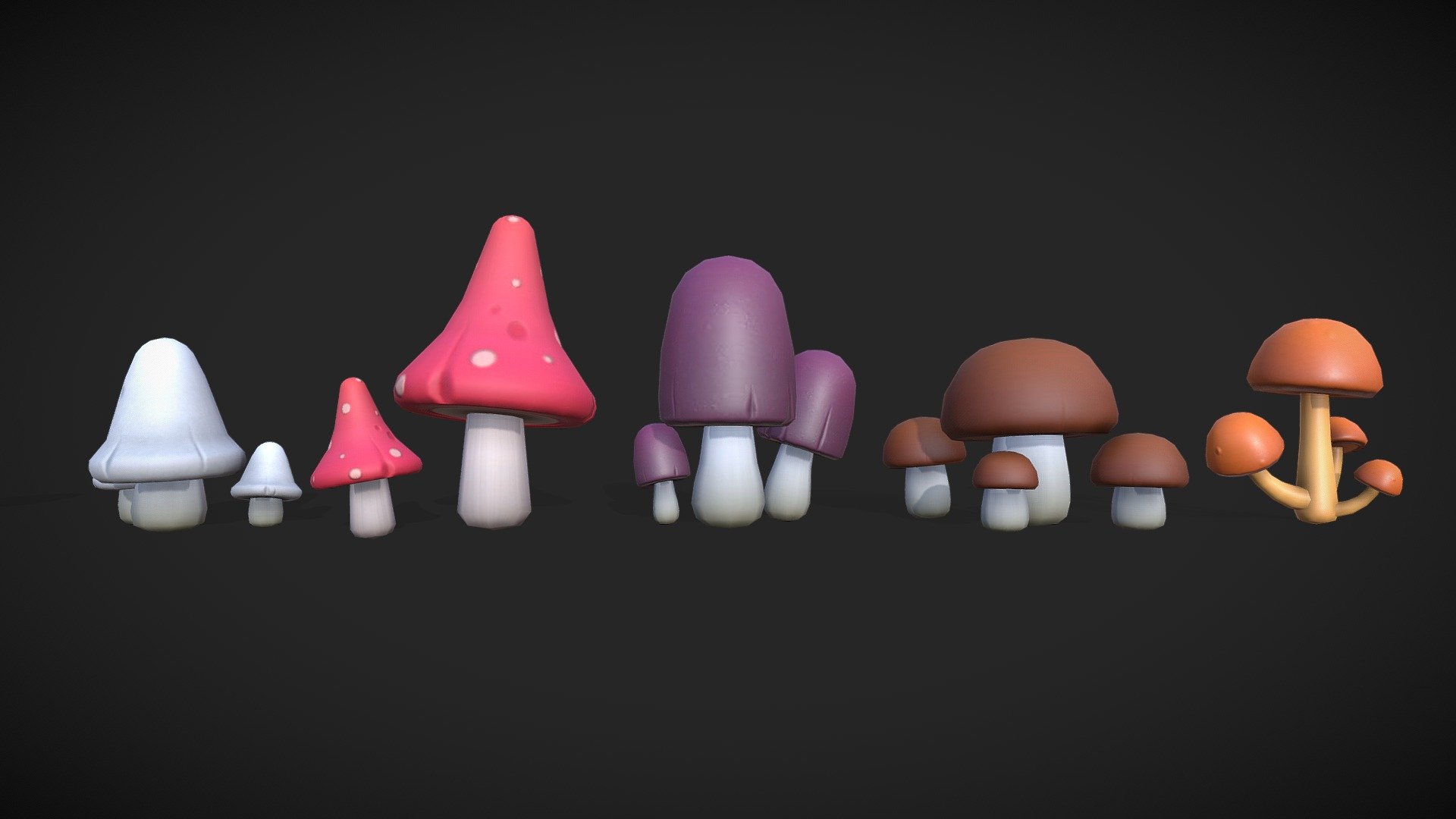 Mushrooms - Buy Royalty Free 3D model by NianaRona [07828d7 ...