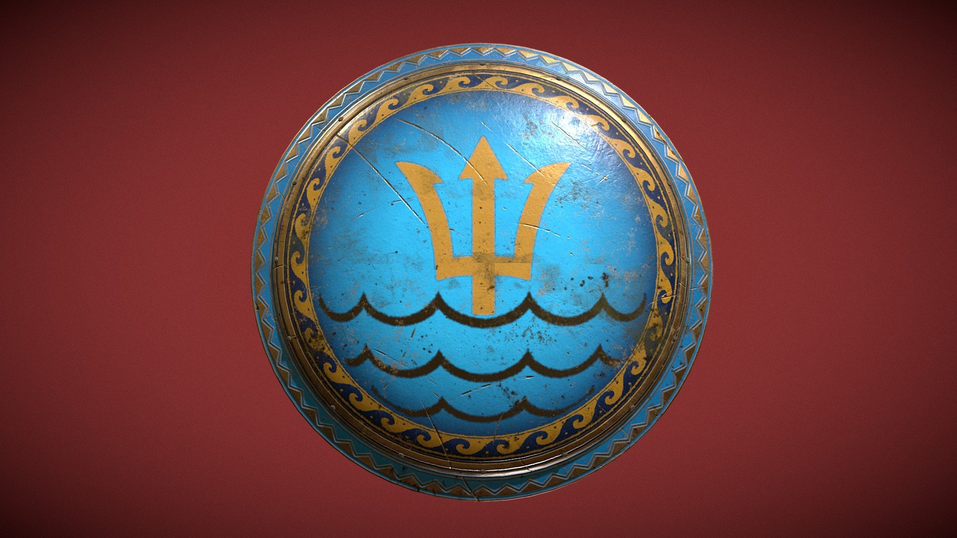 Shield Hoplon - Trident - Buy Royalty Free 3D model by Canary Games ...