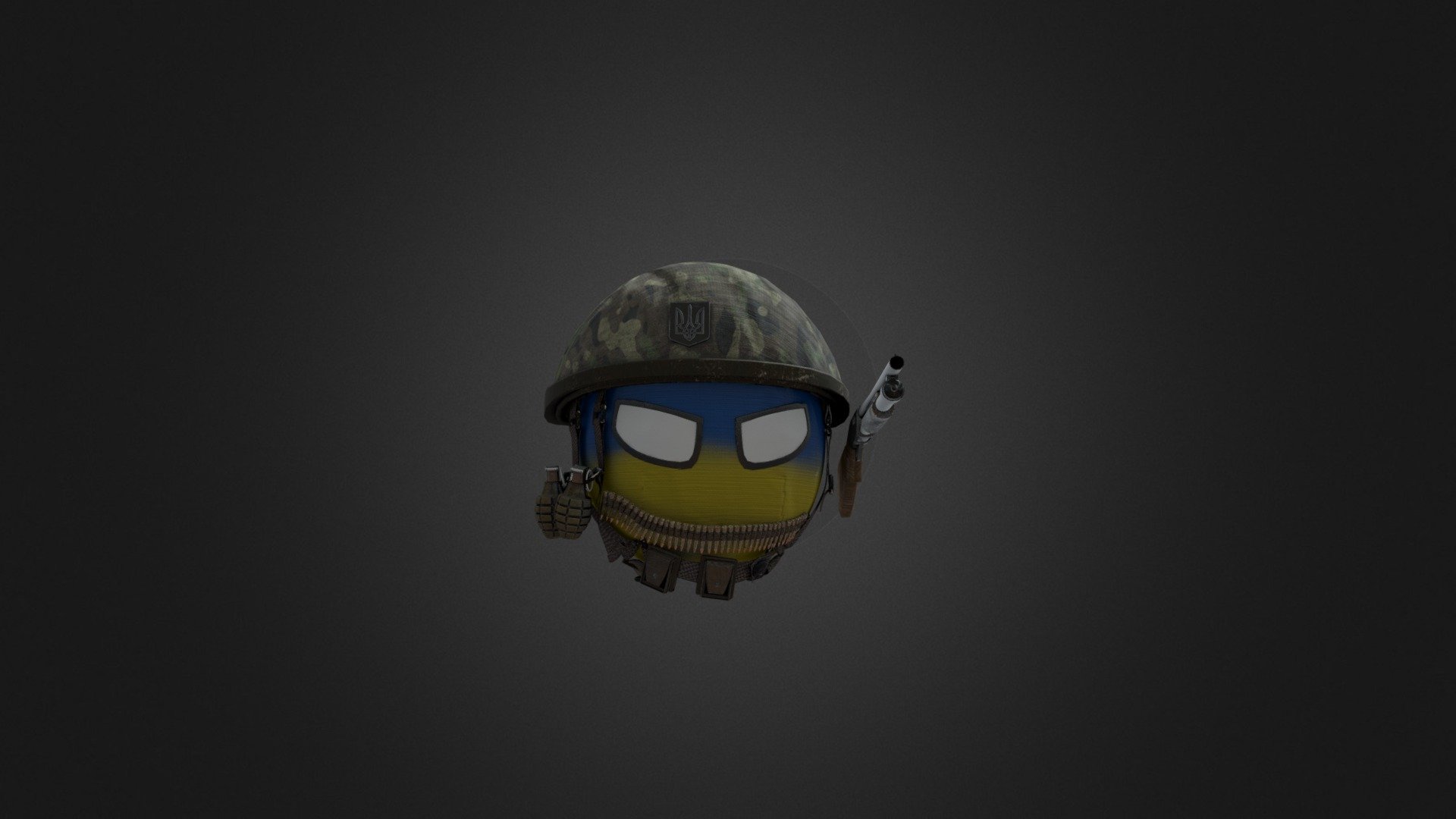 Countryballs Ucrania Realista - 3D model by Mr.Countryballs España ...