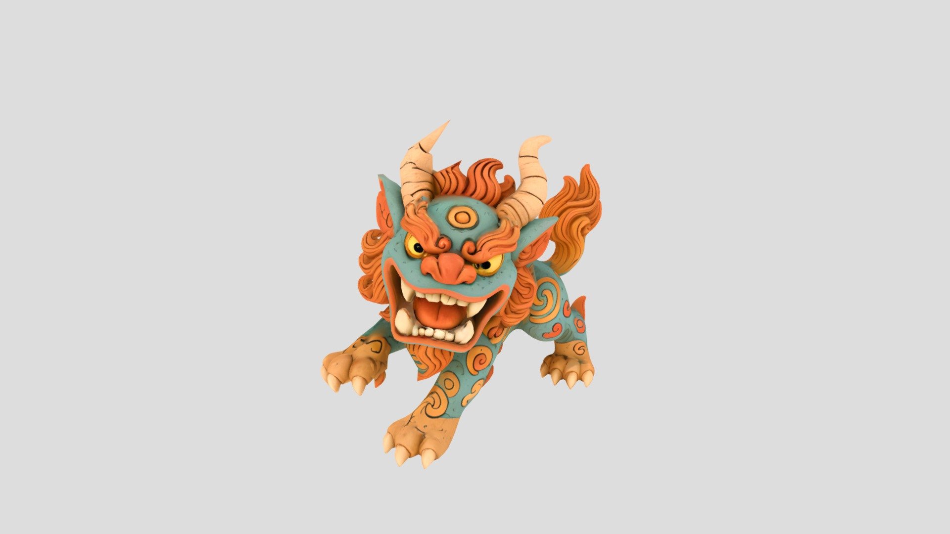 Shishi Guardian – Chibi Stylized Figurine - Download Free 3D model by ...