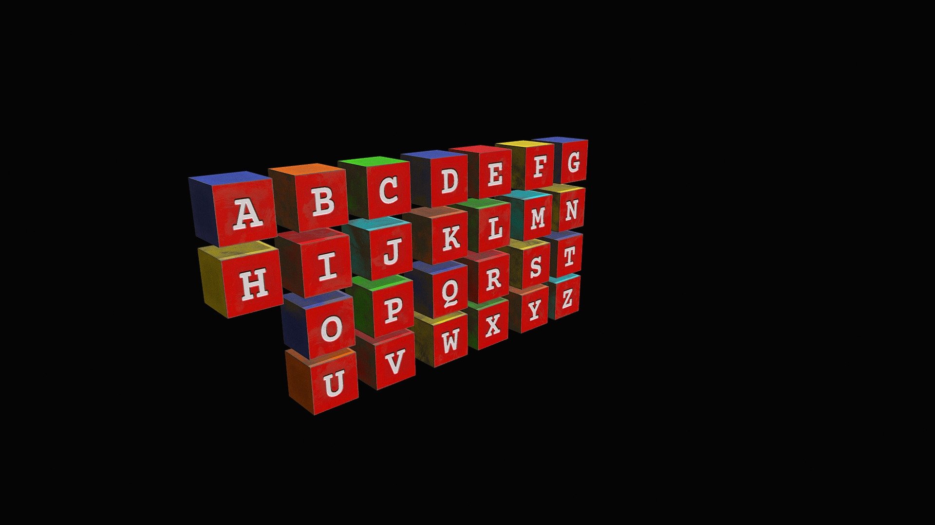 Kids Plastic Alphabet Toy Blocks Free Low Poly - Download Free 3D model ...