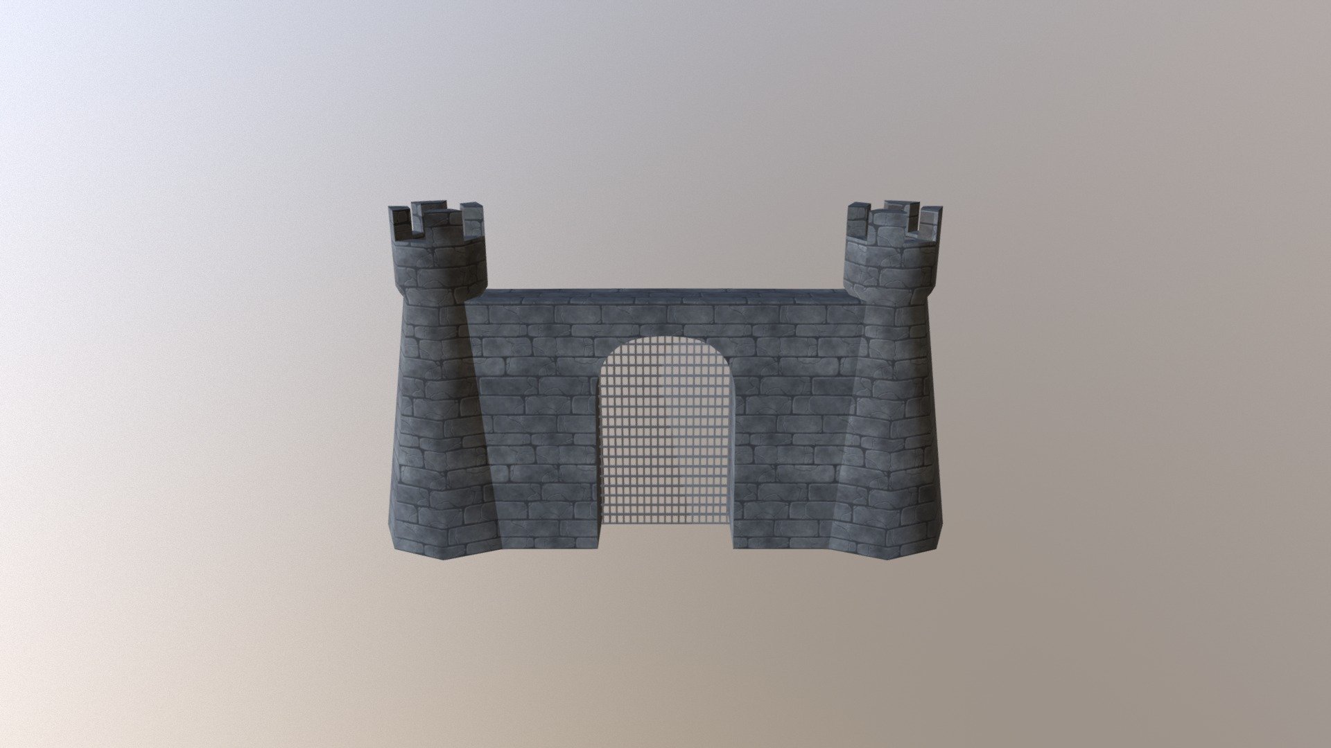 Front Castle Wall - 3D model by Opendavid [07b03f1] - Sketchfab