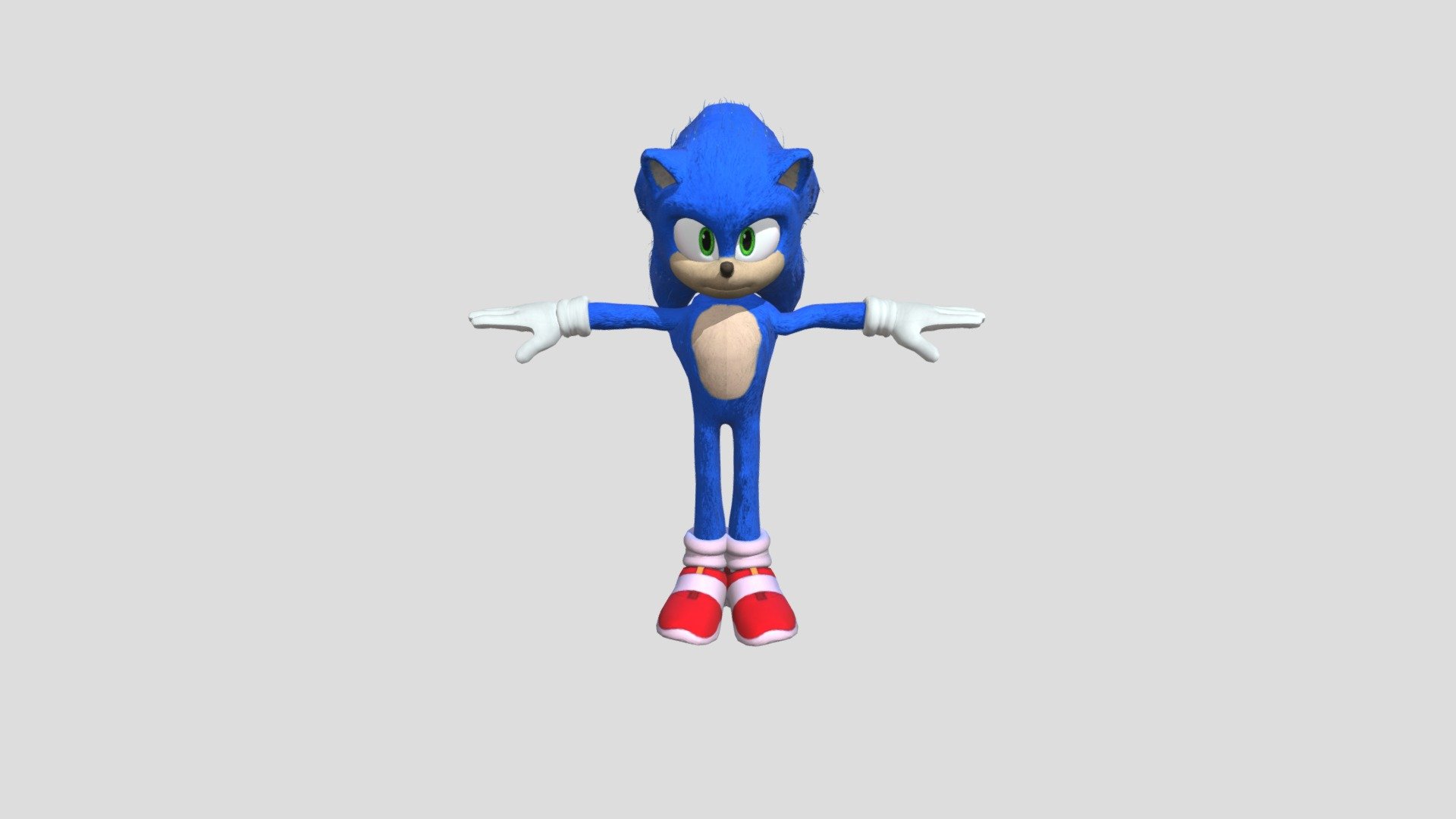 Movie Sonic 3D Model (DOWNLOADABLE) - Download Free 3D model by NOT ...