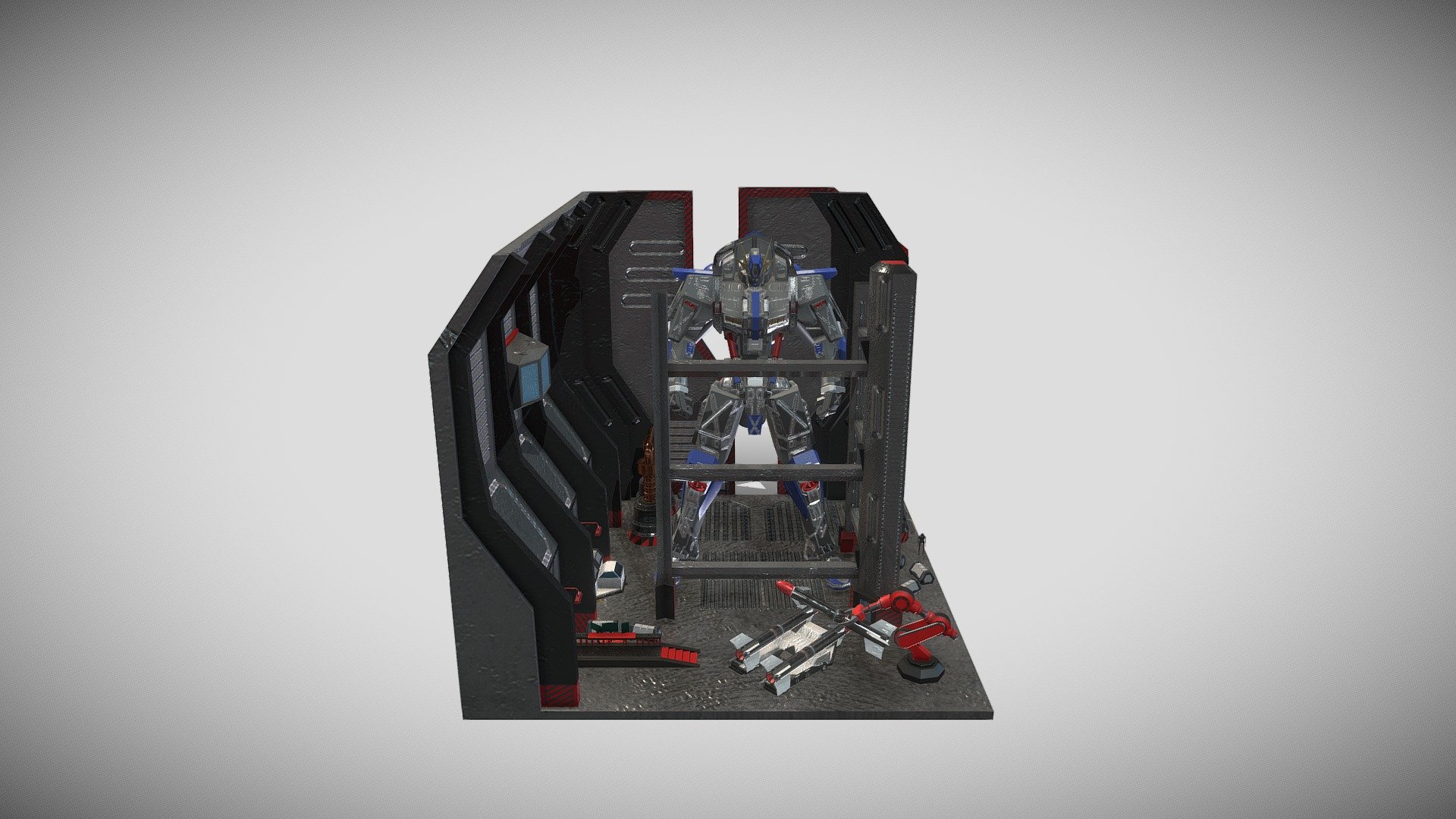 Mecha Hangar - Download Free 3D model by GuidoMetilli [07b89ef] - Sketchfab