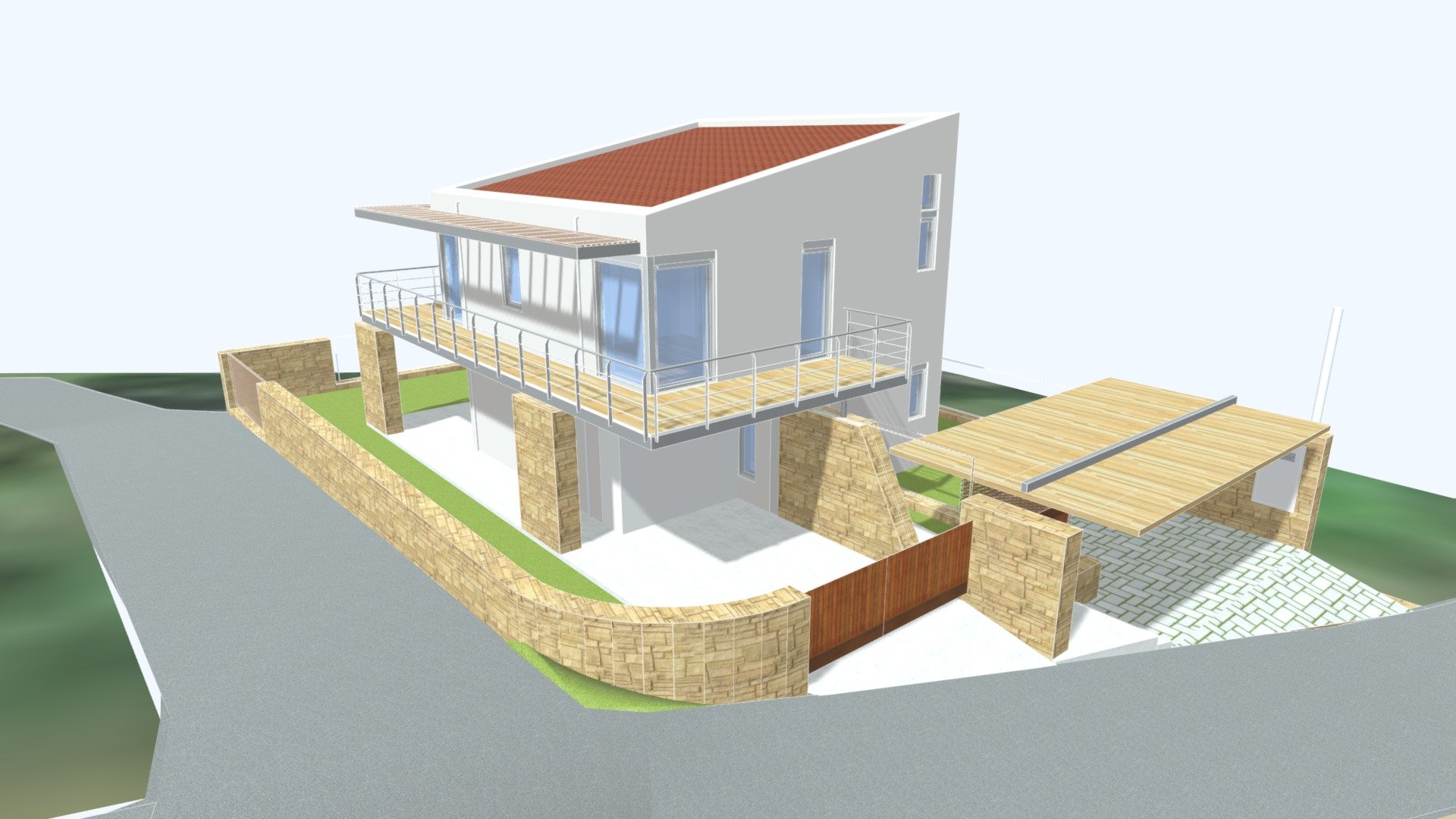 2 floor Lightclay Passive House - 3D model by GiorgosIgglezakis ...